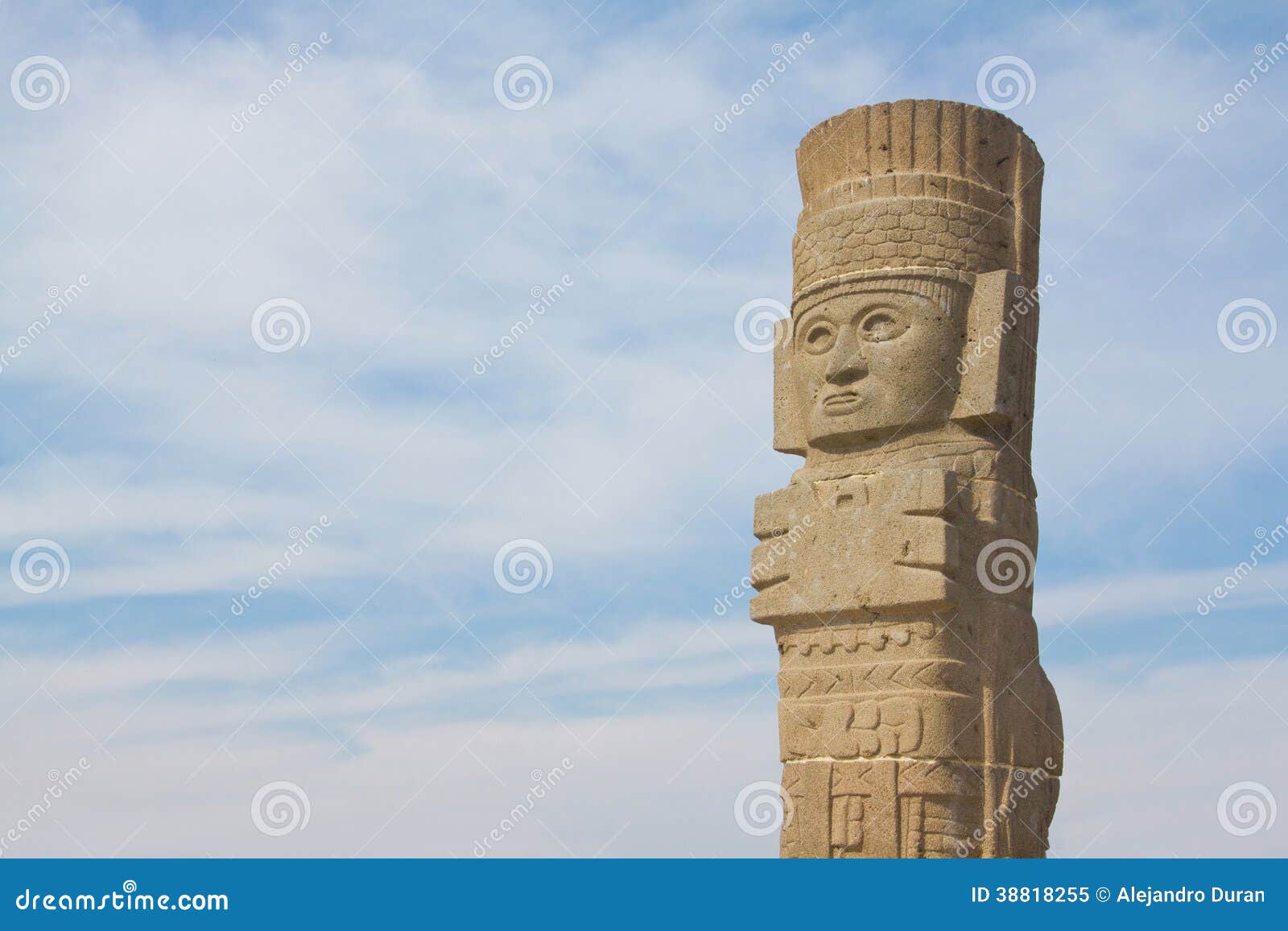 Toltec Sculpture and Clouds Stock Image - Image of historic, atlantean ...