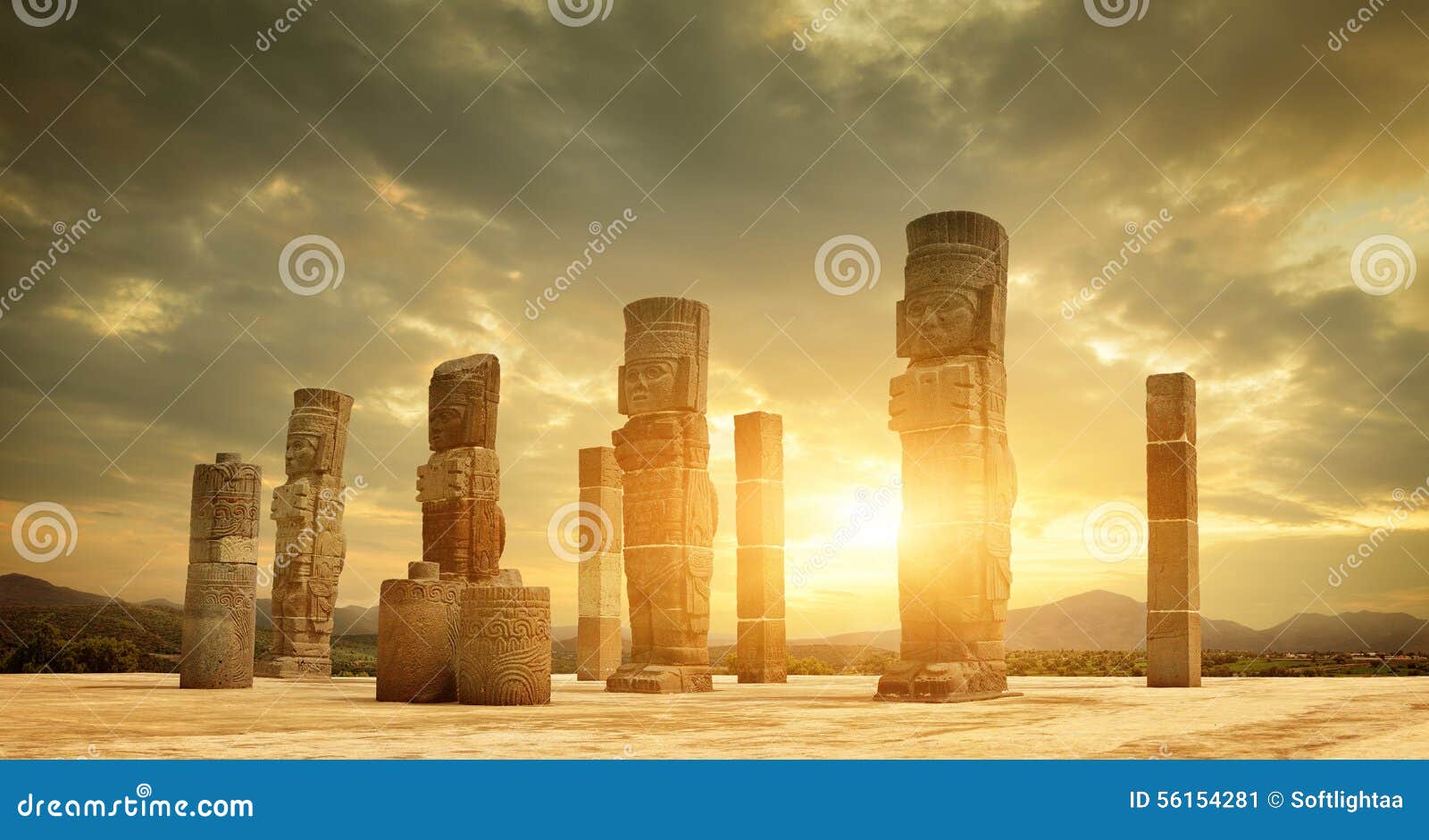 Toltec Sculptures in Tula, Mexico, Stock Image - Image of mesoamerica ...