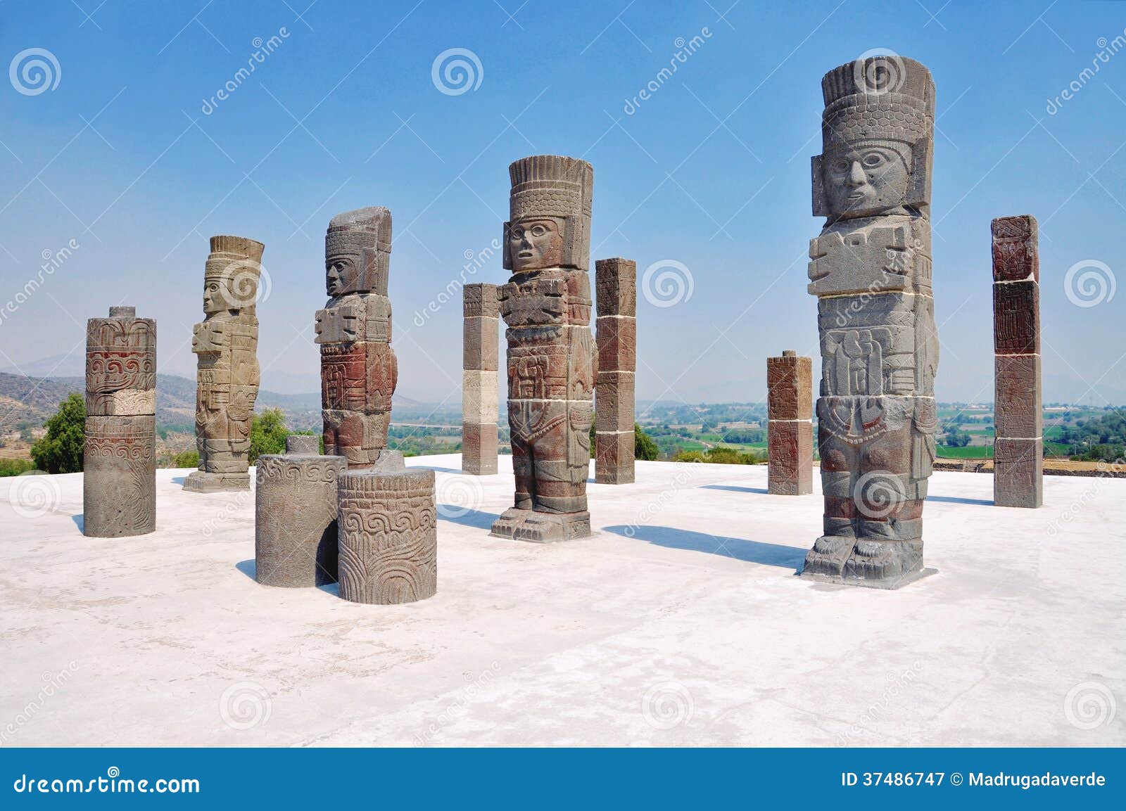 Toltec Sculptures in Tula stock image. Image of temple - 37486747