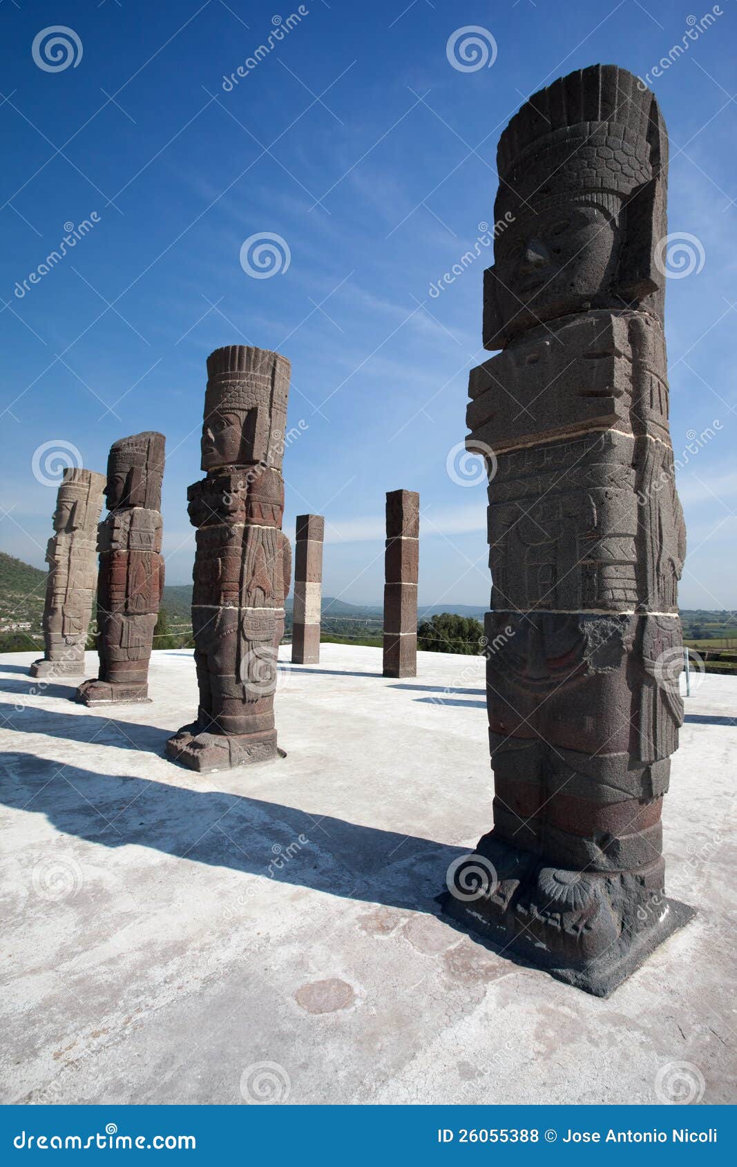 Toltec Warriors. Ancient Ruins of Tula De Allende Stock Photo - Image ...