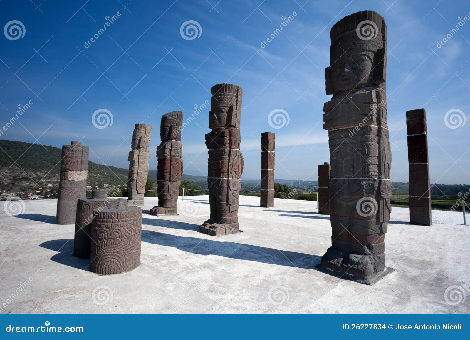Toltec Warriors. Ancient Ruins of Tula De Allende Stock Photo - Image ...