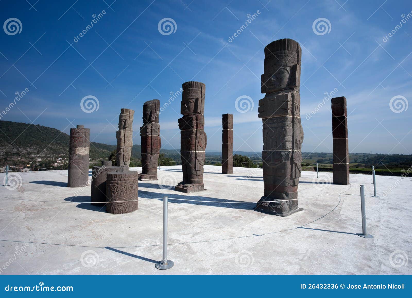 Toltec Warriors. Ancient Ruins of Tula De Allende Stock Photo - Image ...