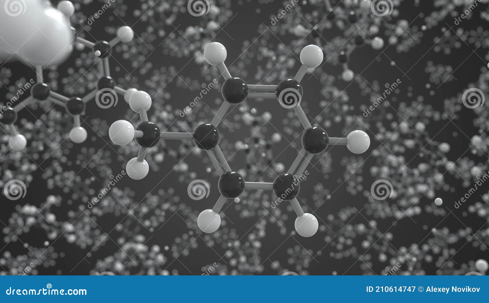 Toluene Molecule. Ball-and-stick Molecular Model. Chemistry Related 3d ...