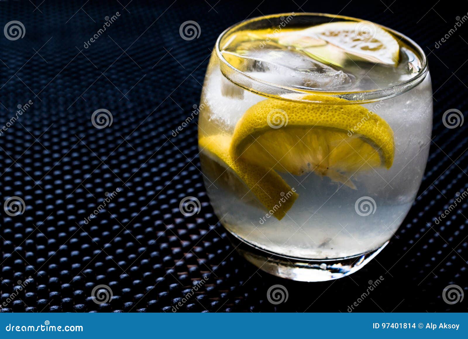 Tom Collins Cocktail with Lemon and Ice. Stock Photo - Image of ...