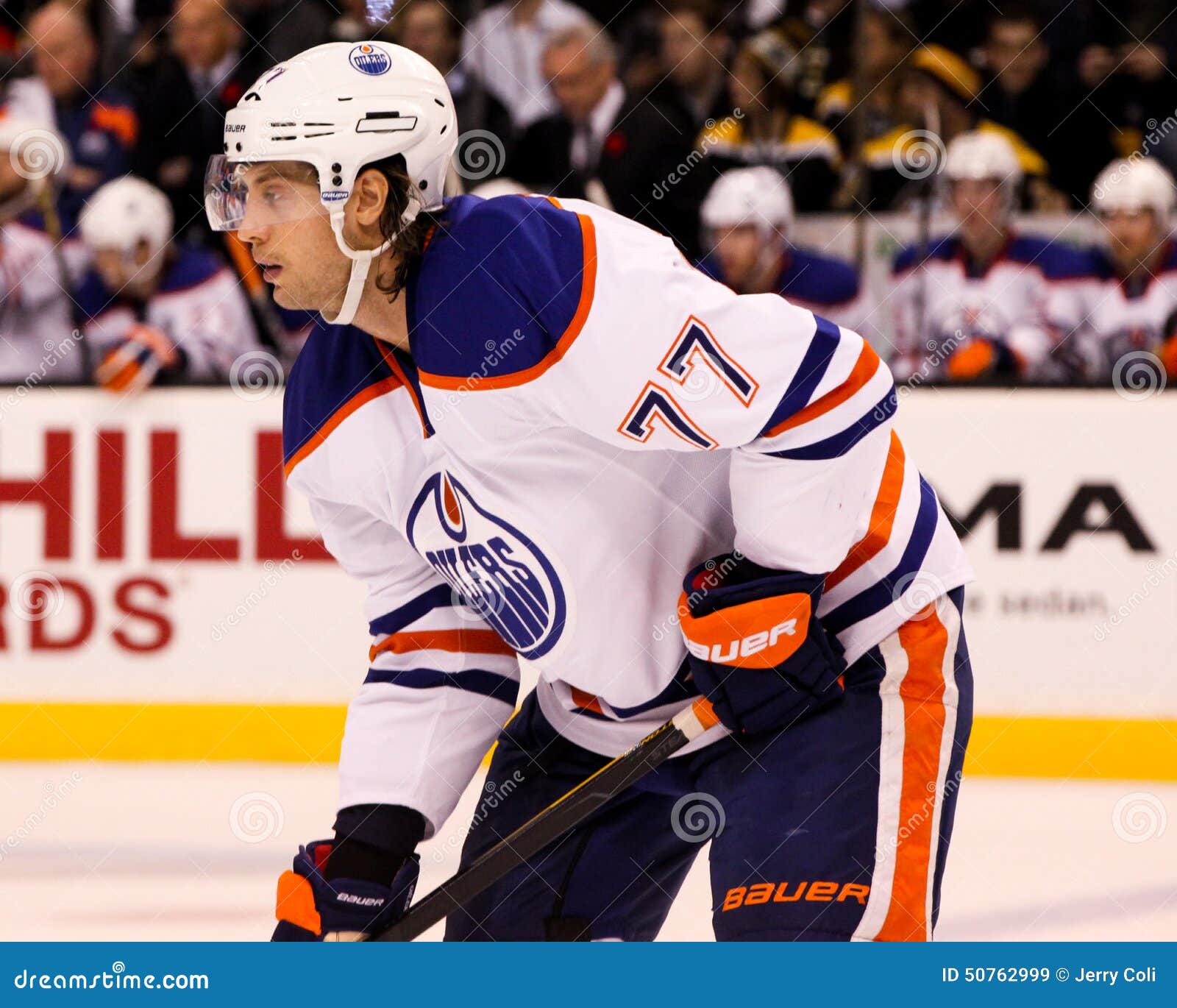 Tom Gilbert, Edmonton Oilers. Editorial Stock Image - Image of stick ...