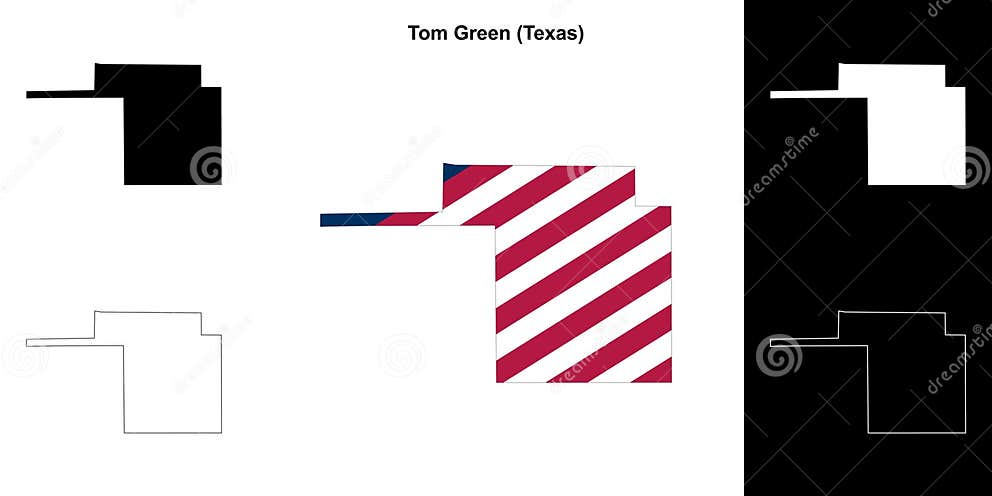 Tom Green outline map stock vector. Illustration of boundary - 324148878