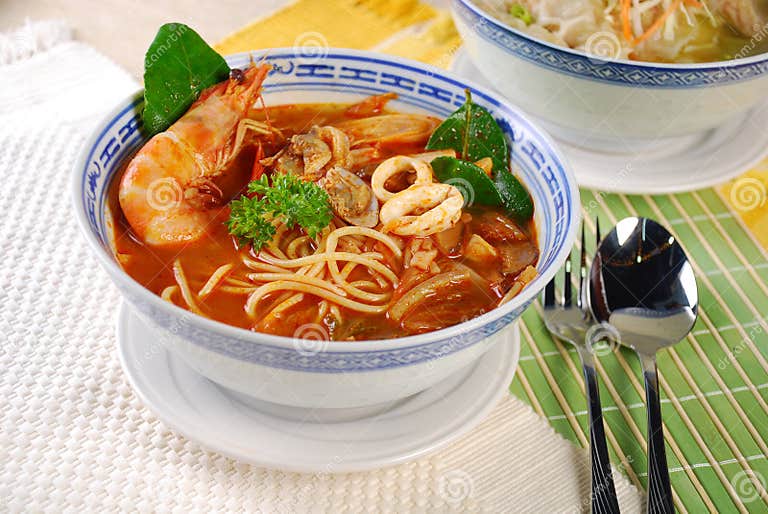 Tom yam noodles stock image. Image of fish, spicy, thomyam - 6504003