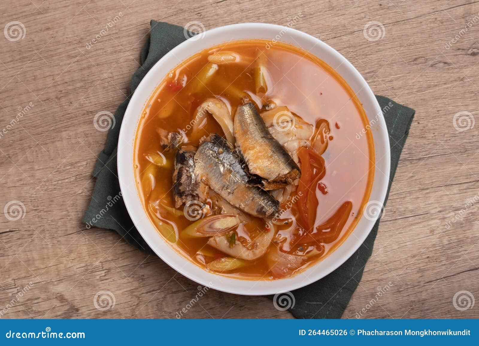 Tom Yum Canned Fish in a Cup. Spicy Soup Stock Photo - Image of ...