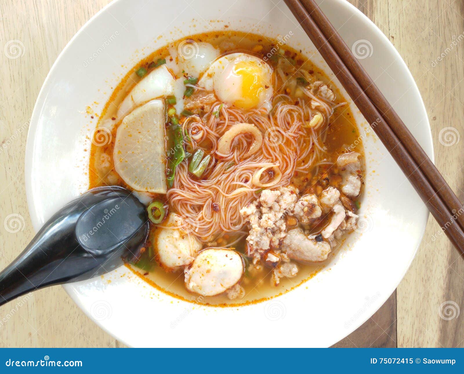 Tom-yum Noodle spicy soup stock image. Image of noodle - 75072415