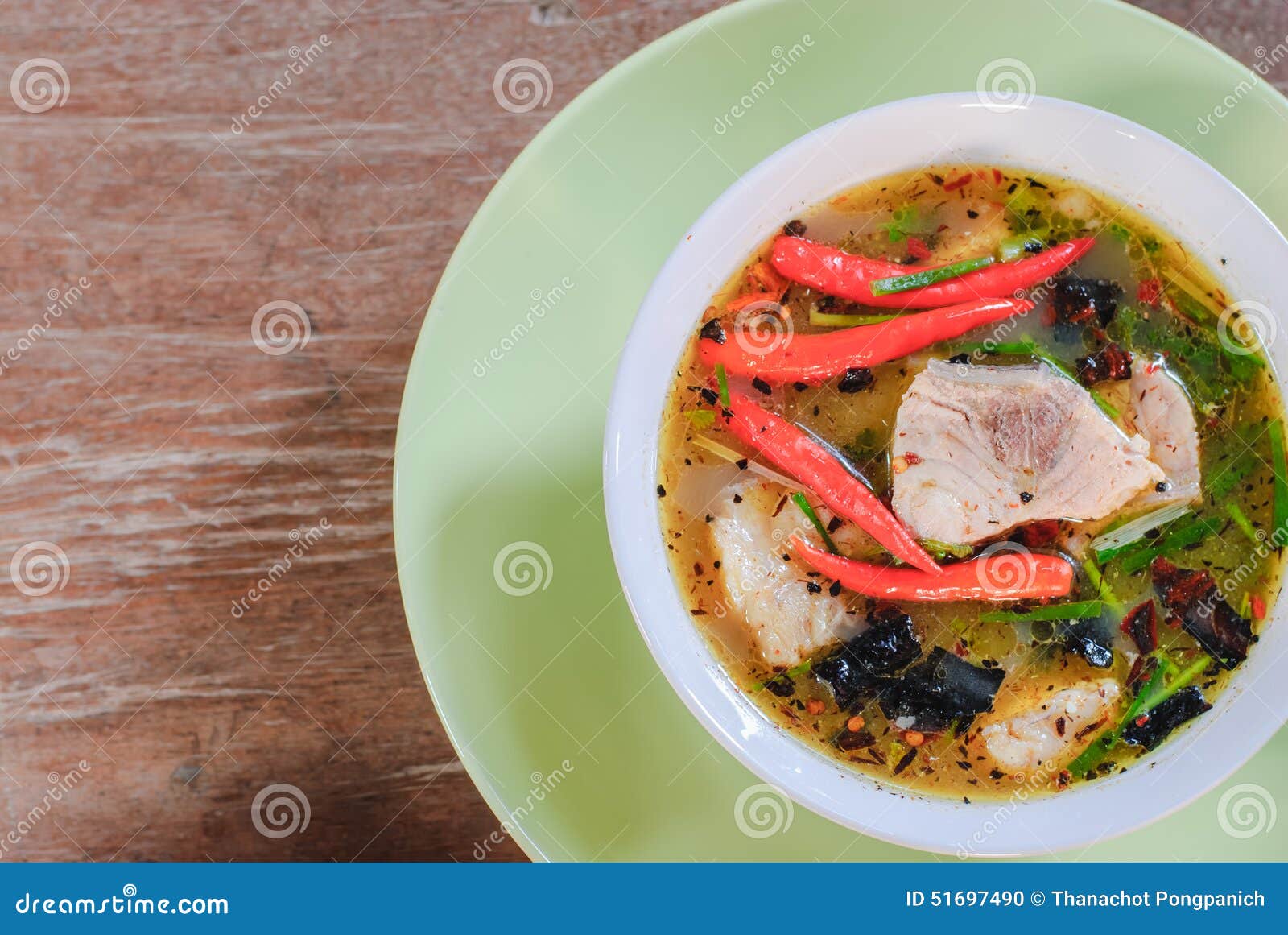 Tom yum soup with fish stock photo. Image of dinner, white - 51697490