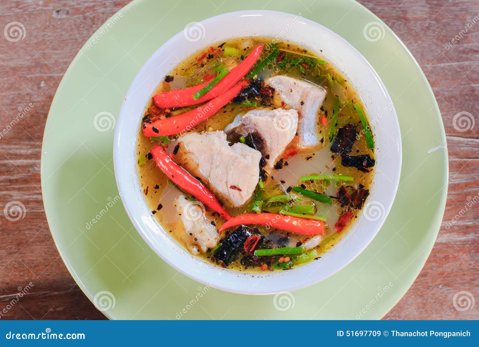 Tom yum soup with fish stock image. Image of thick, flatware - 51697709
