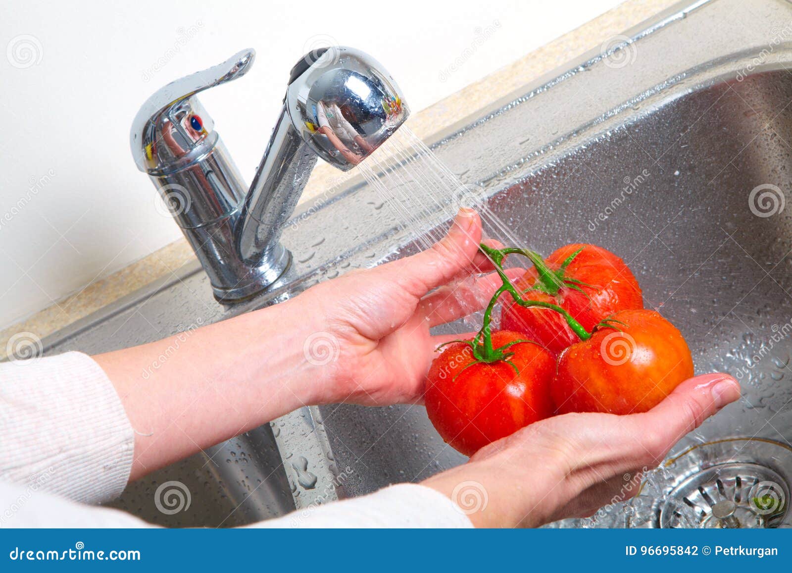 Tomaat in de gootsteen stock foto. Image of vrucht, dieet - 96695842