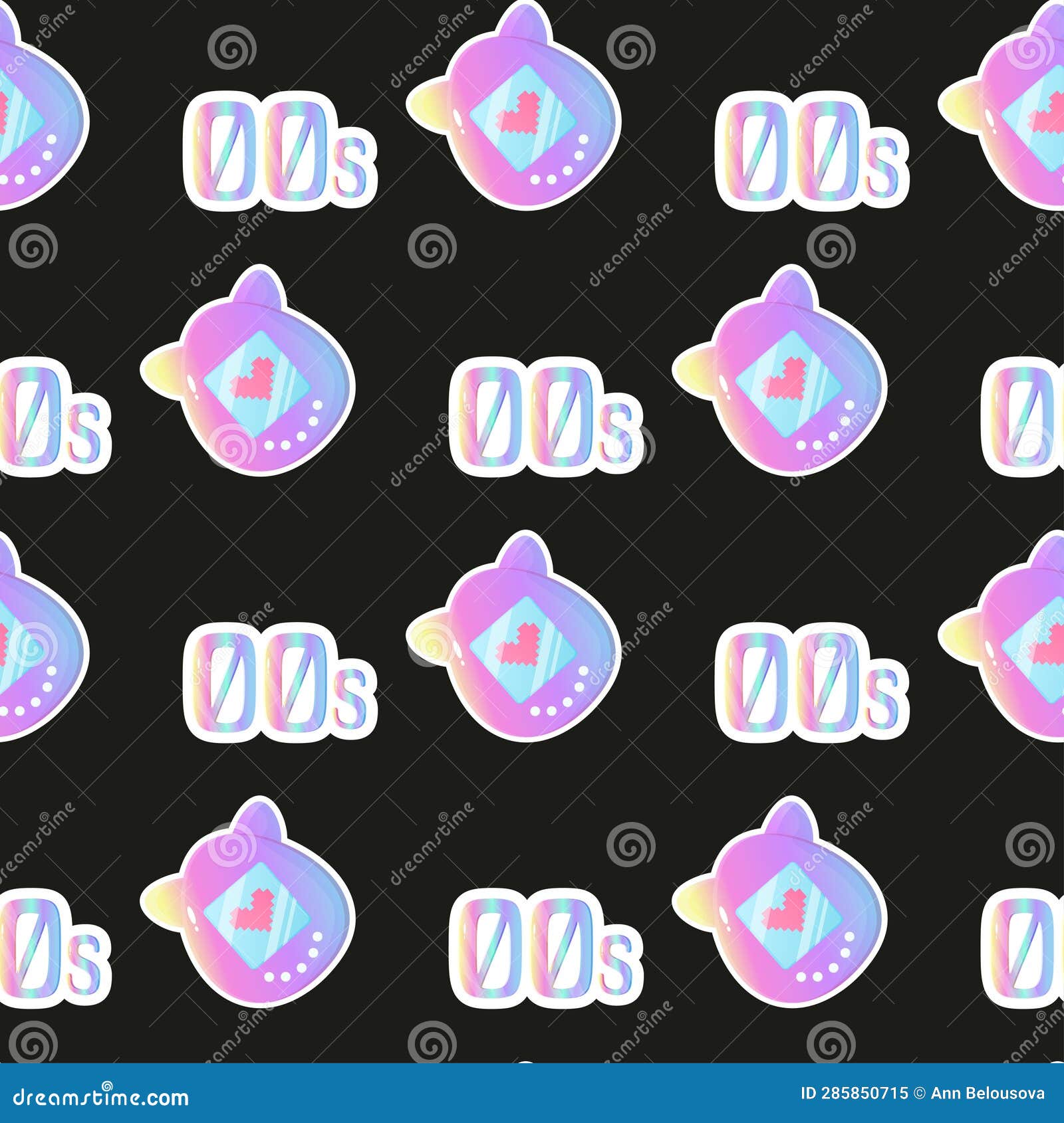Tomagotchi Nostalgia Pattern 00s , 2000, Vector Illustration ...