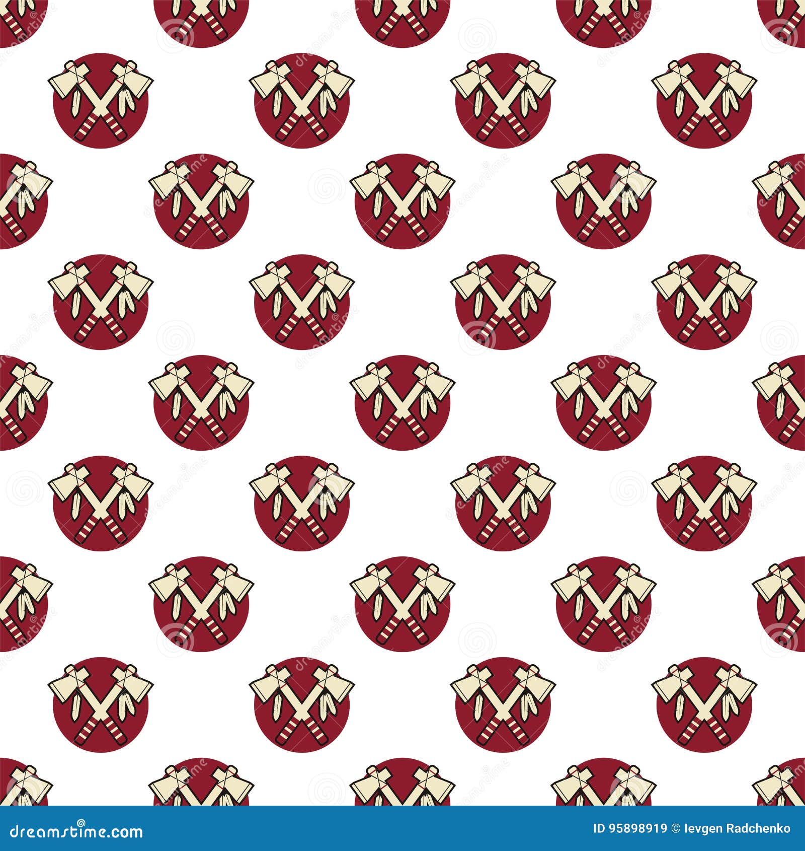 Tomahawk Axe, Indian Color Seamless Pattern. Authentic Design. Stock ...