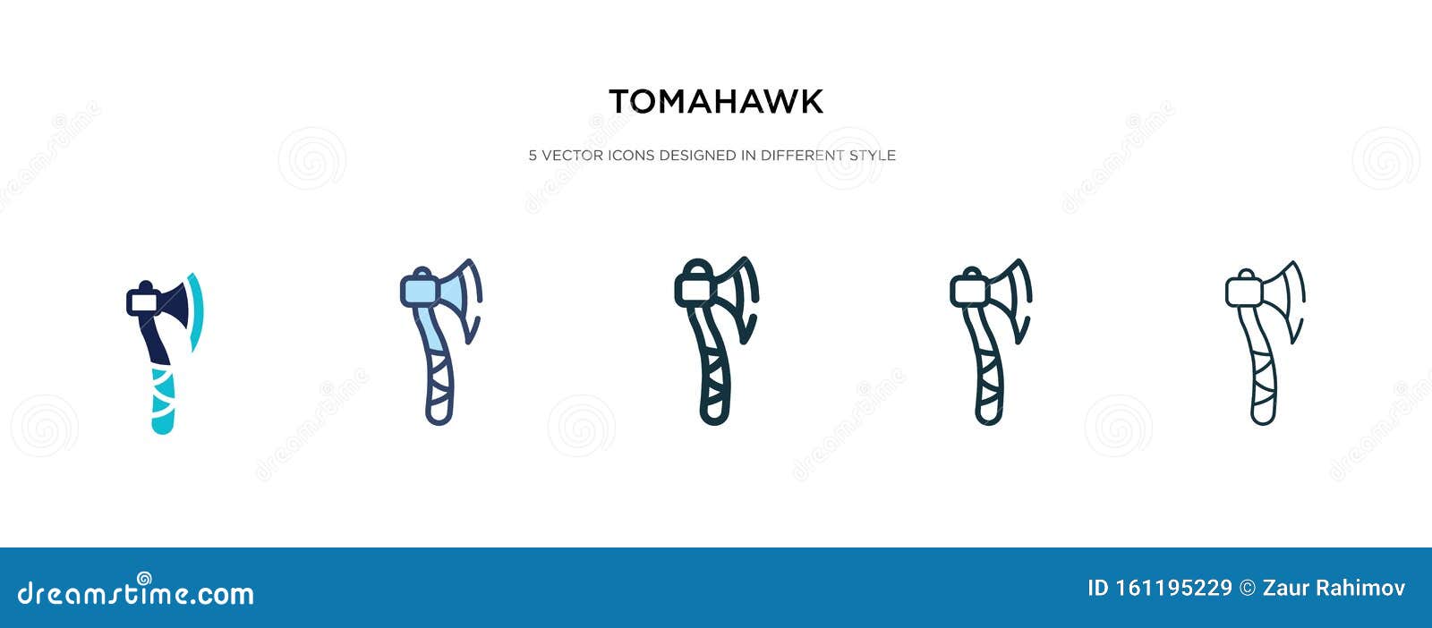 Tomahawk Icon in Different Style Vector Illustration. Two Colored and ...