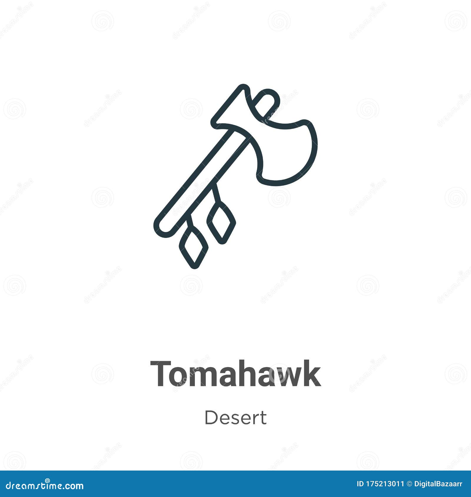 Tomahawk Outline Vector Icon. Thin Line Black Tomahawk Icon, Flat Vector Simple Element ...