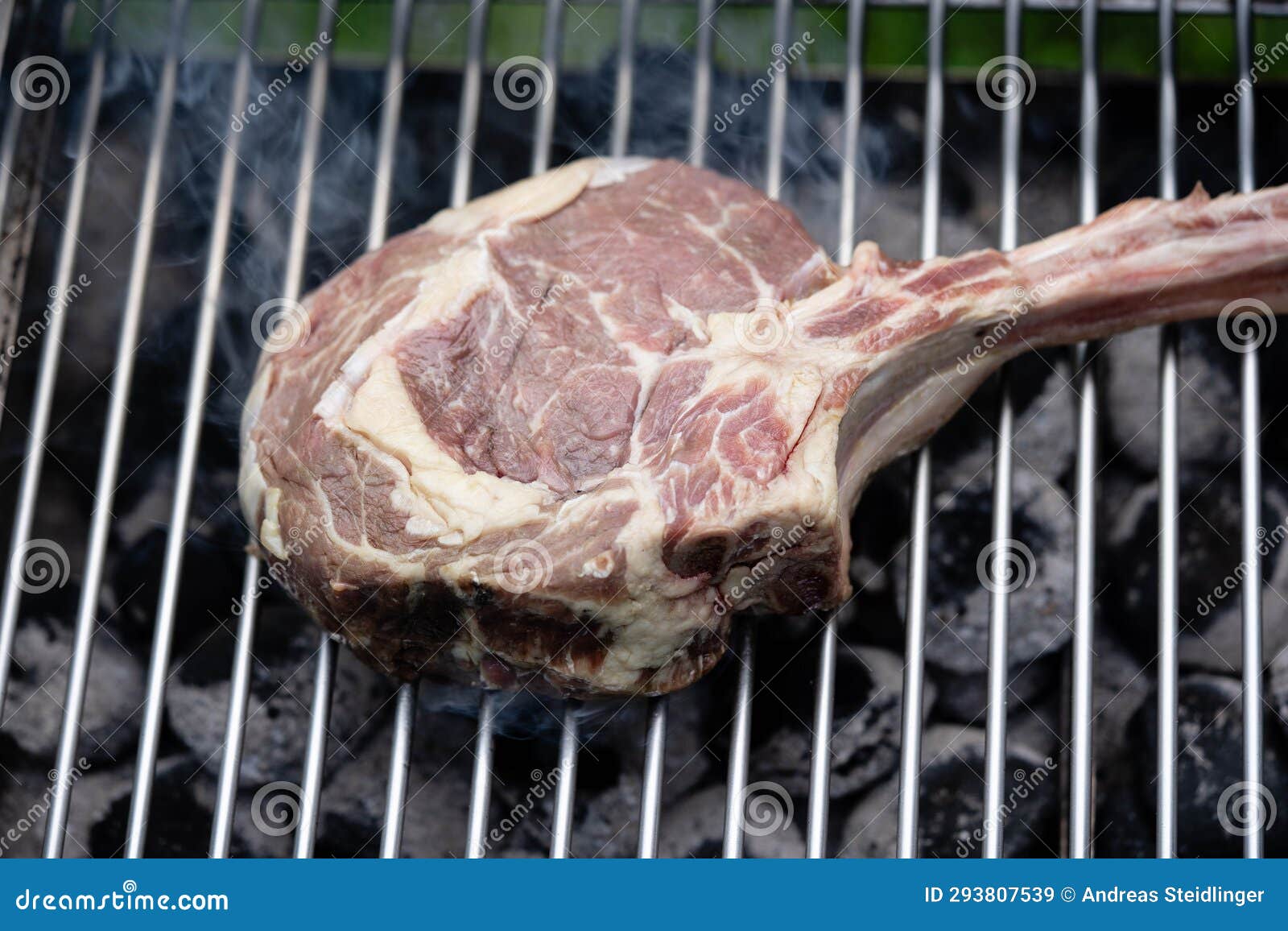 Grilled Tomahawk steak stock image. Image of beef, ribeye - 293807539