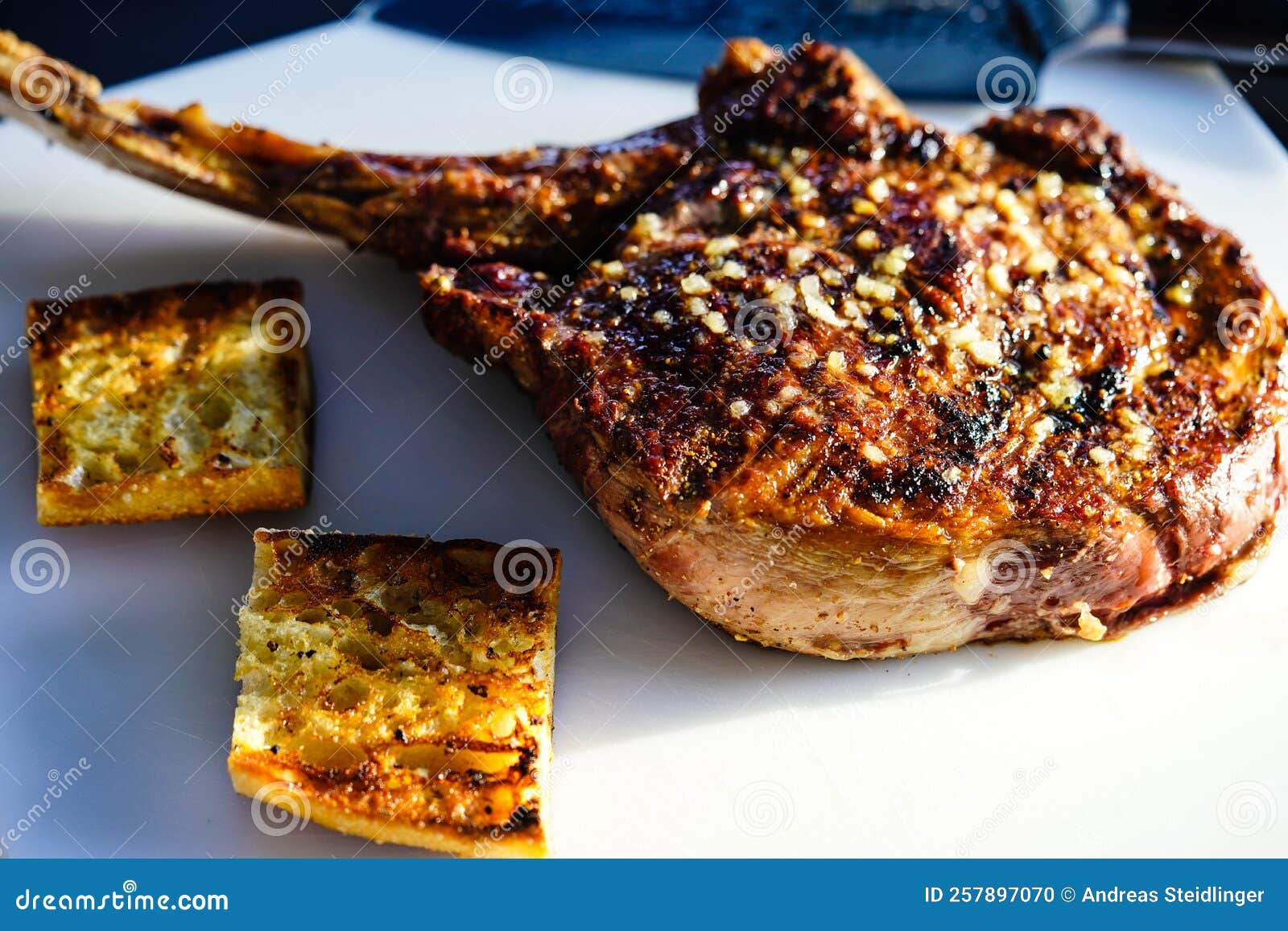 A Tomahawk steak stock photo. Image of butchery, rustic - 257897070