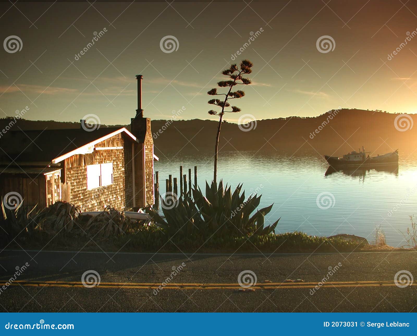 Tomales Bay Roadside Cottage Stock Image - Image of california ...