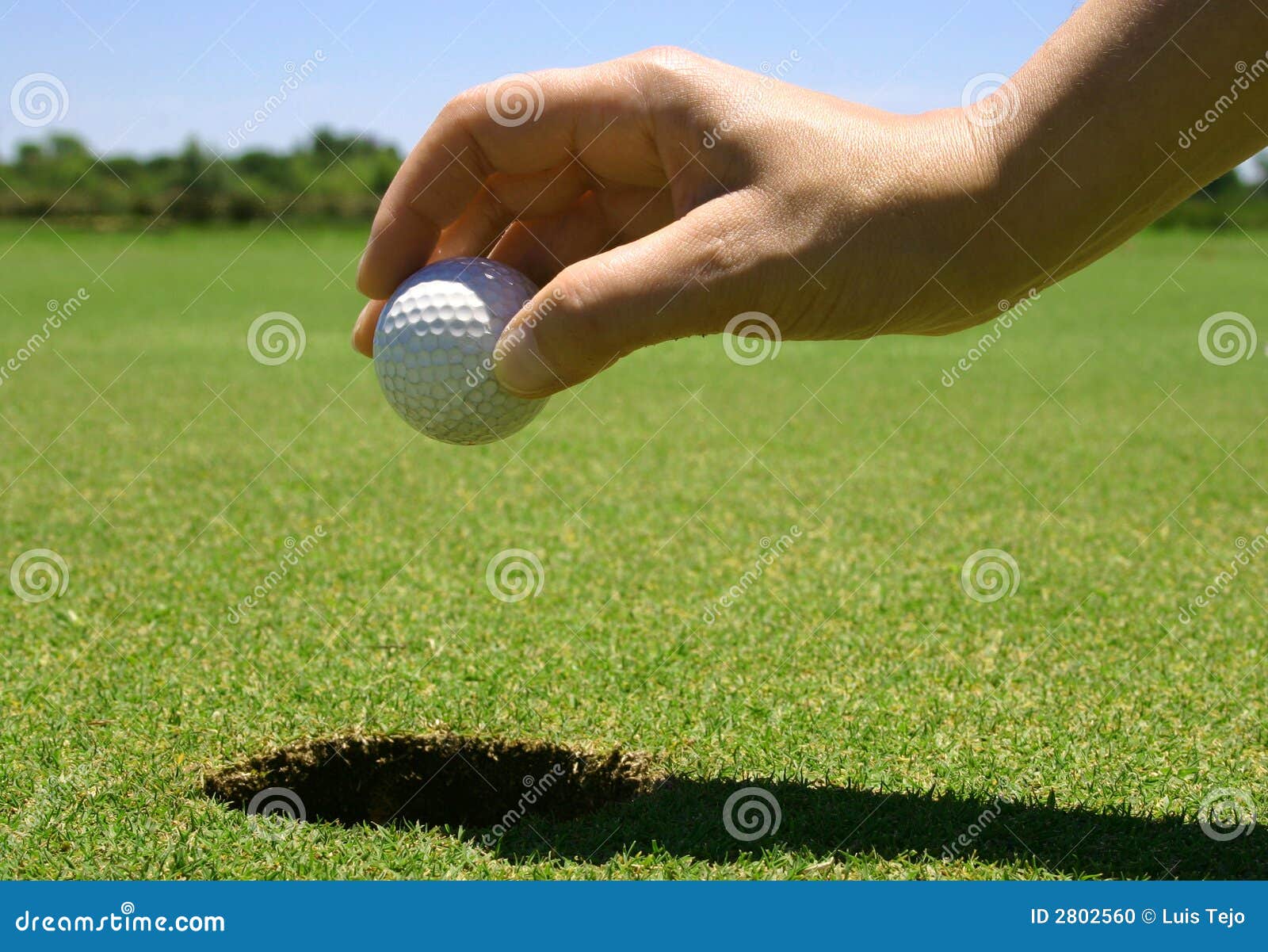 Tomar la pelota de golf foto de archivo. Imagen de verde - 2802560