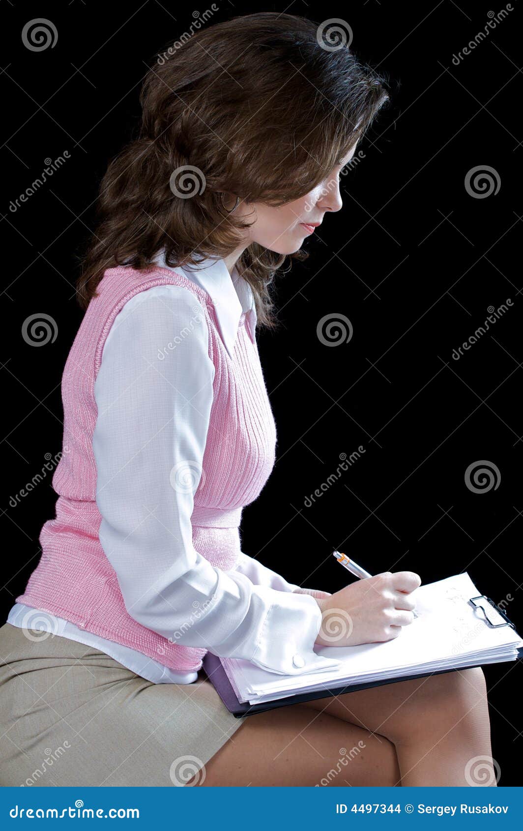 Tomar notas foto de archivo. Imagen de suéter, blanco - 4497344