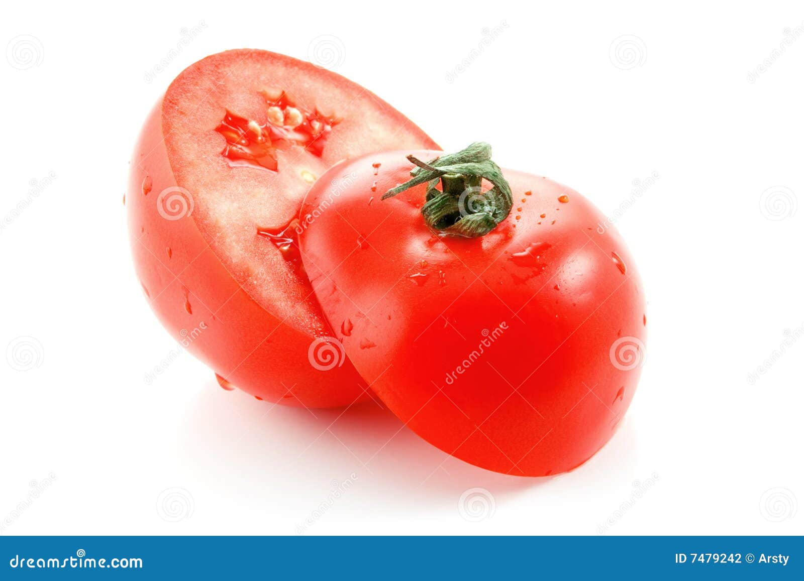 Tomate Cortado Dentro Parcialmente Foto de Stock - Imagem de vegetal ...