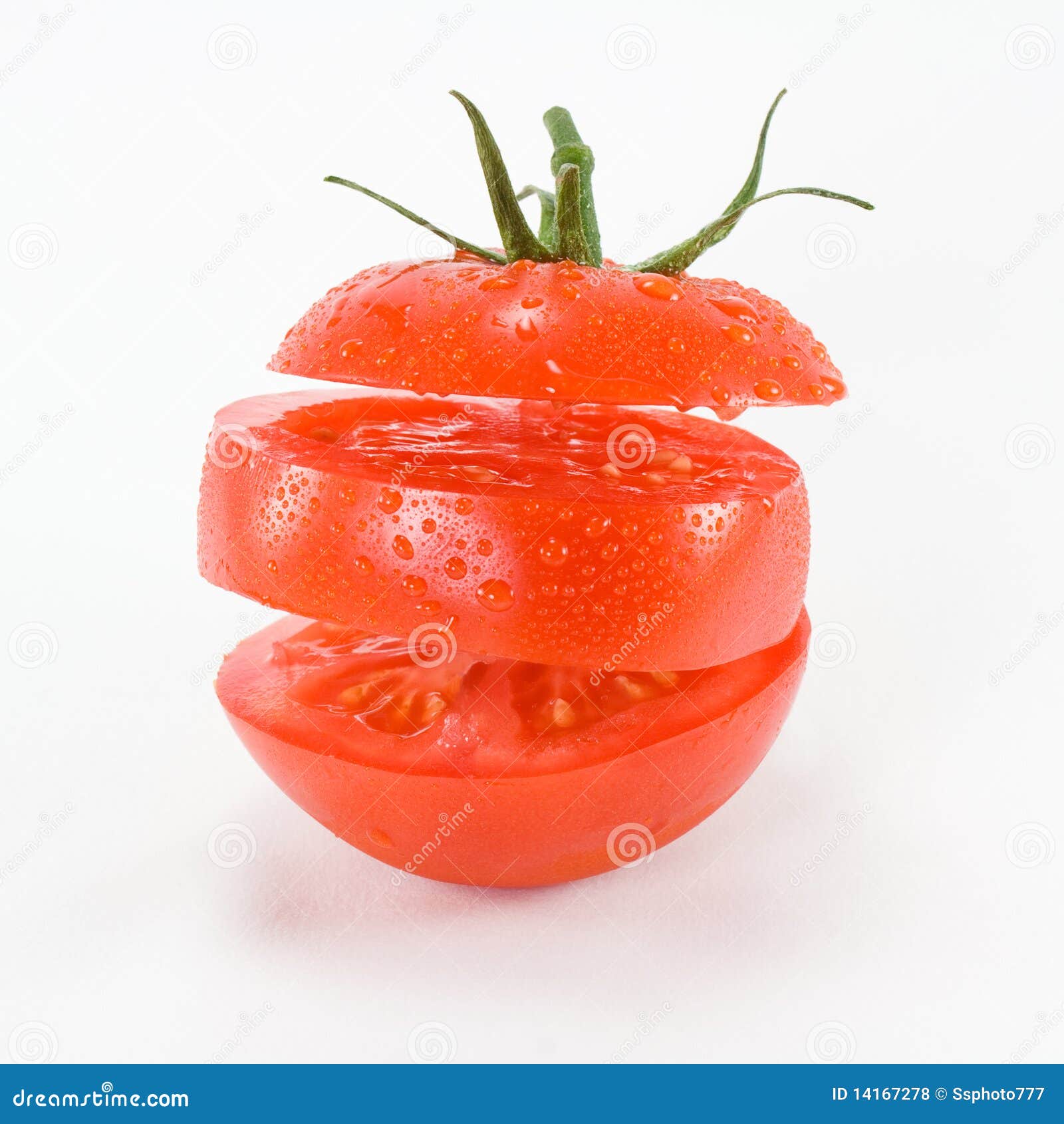 Tomate cortado suculento foto de stock. Imagem de maduro - 14167278