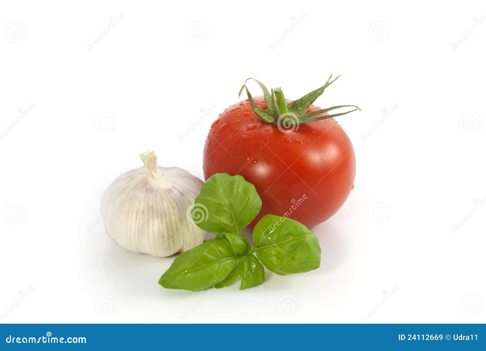Tomate E Alho Da Manjericão Imagem de Stock - Imagem de orgânico ...
