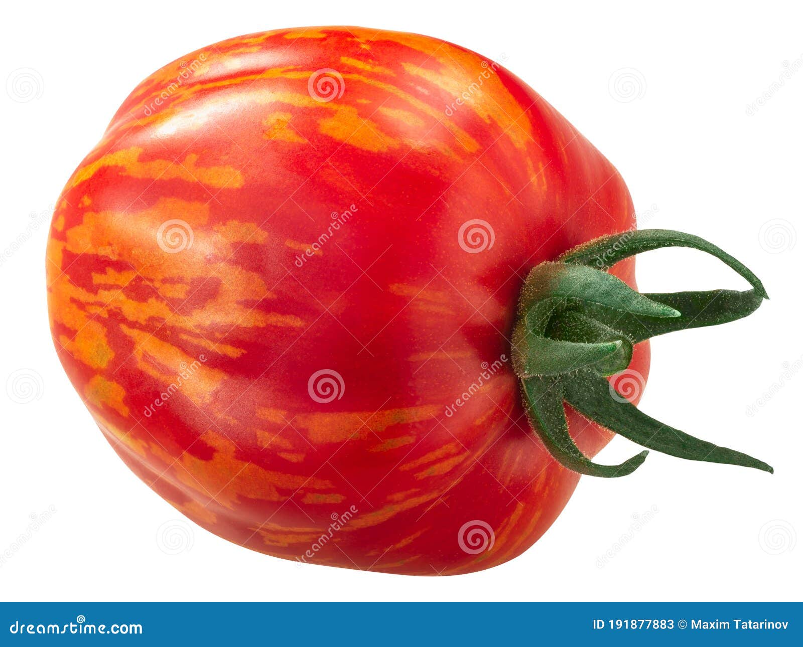 Tomate Heirloom De Cepa Rayada Fruta Entera Aislada Imagen de archivo ...