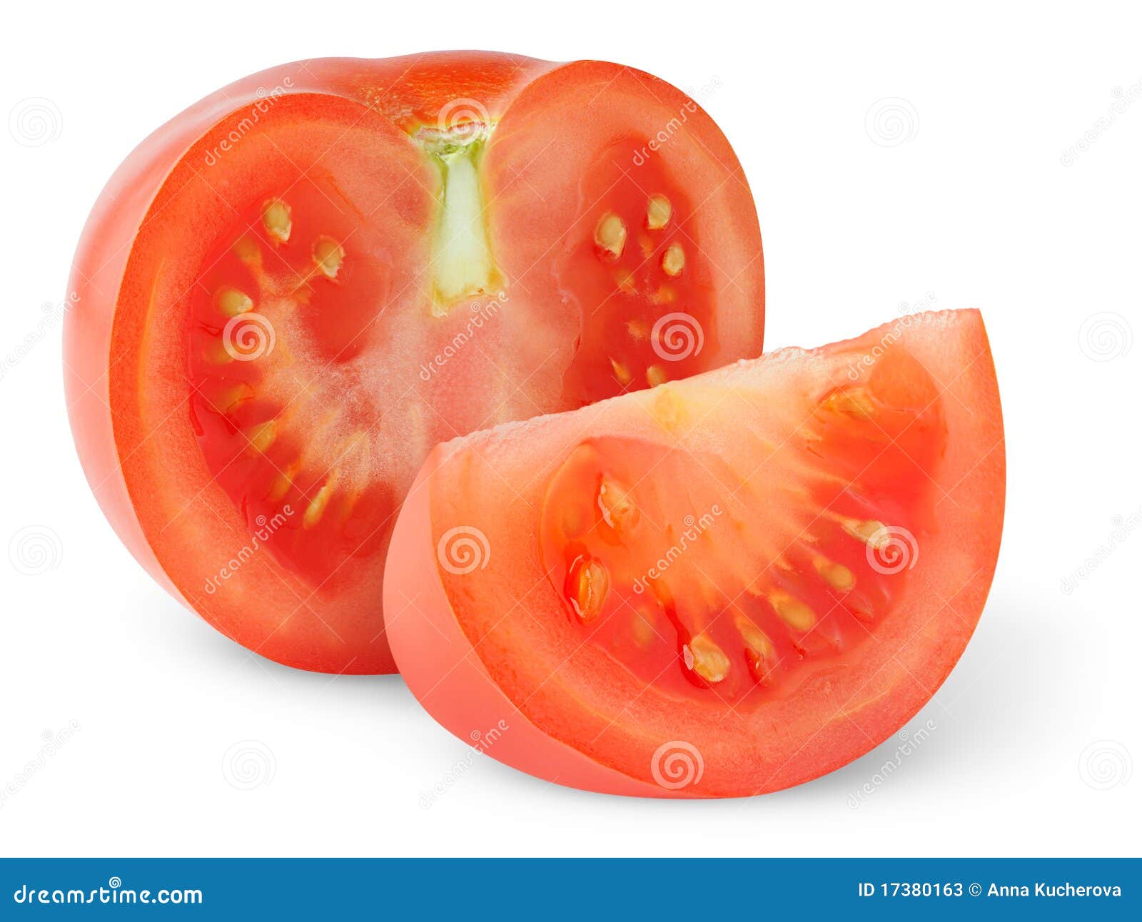 Isolated pieces of tomato stock image. Image of macro - 17380163