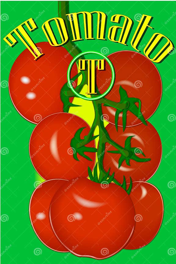 Tomato Children S Alphabet (ABC) Vegetables and Fruits. Stock ...