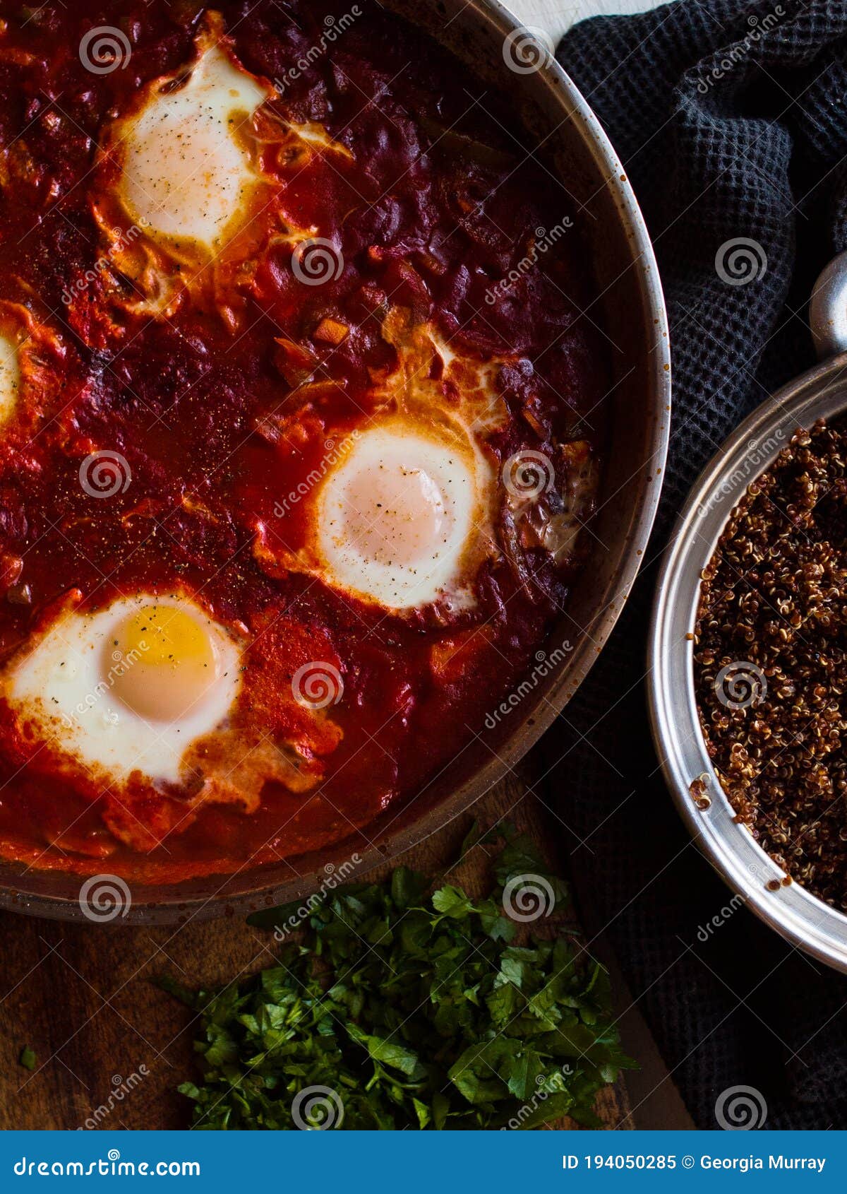 Tomato Based Shakshuka - Middle Eastern Food In The Pan Stock Image ...