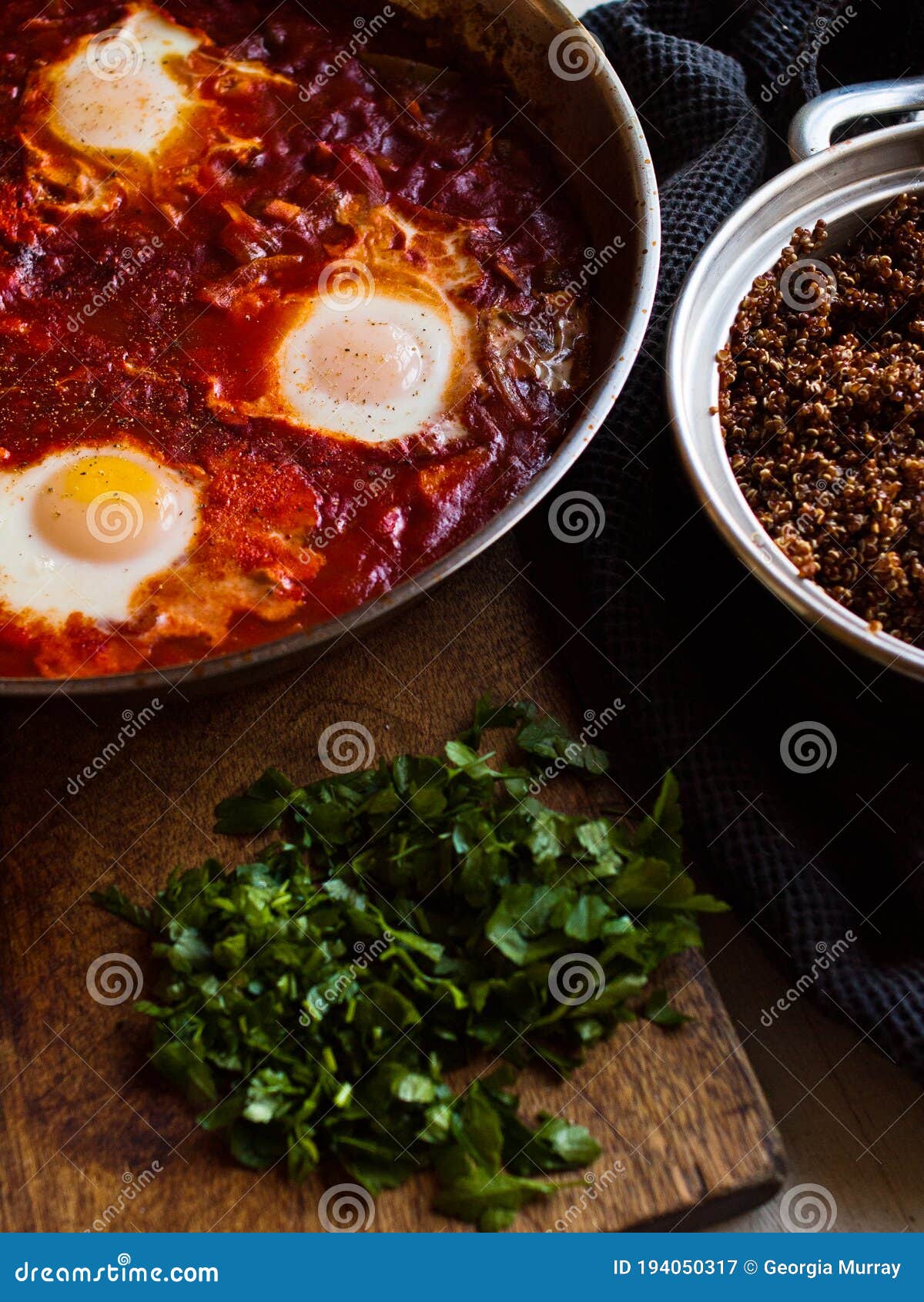 Tomato Based Shakshuka - Middle Eastern Food in the Pan Stock Image ...