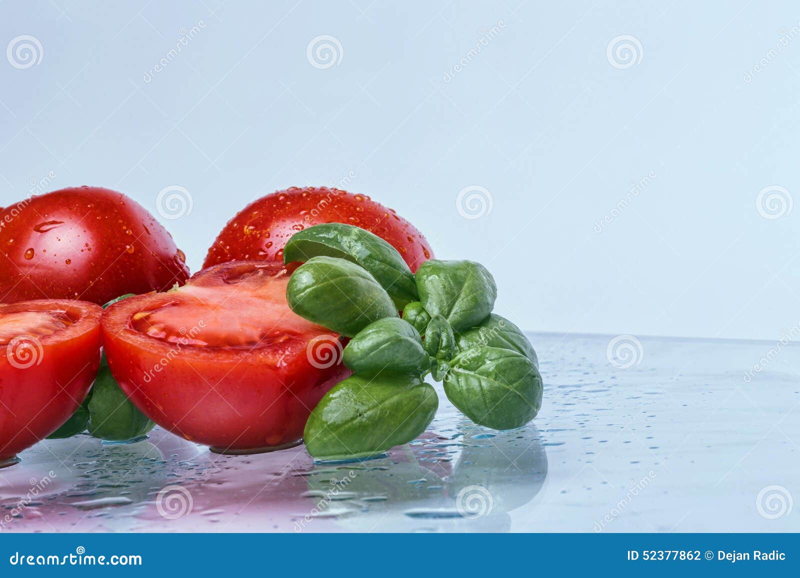 Tomato and Basil stock photo. Image of basel, delicious - 52377862