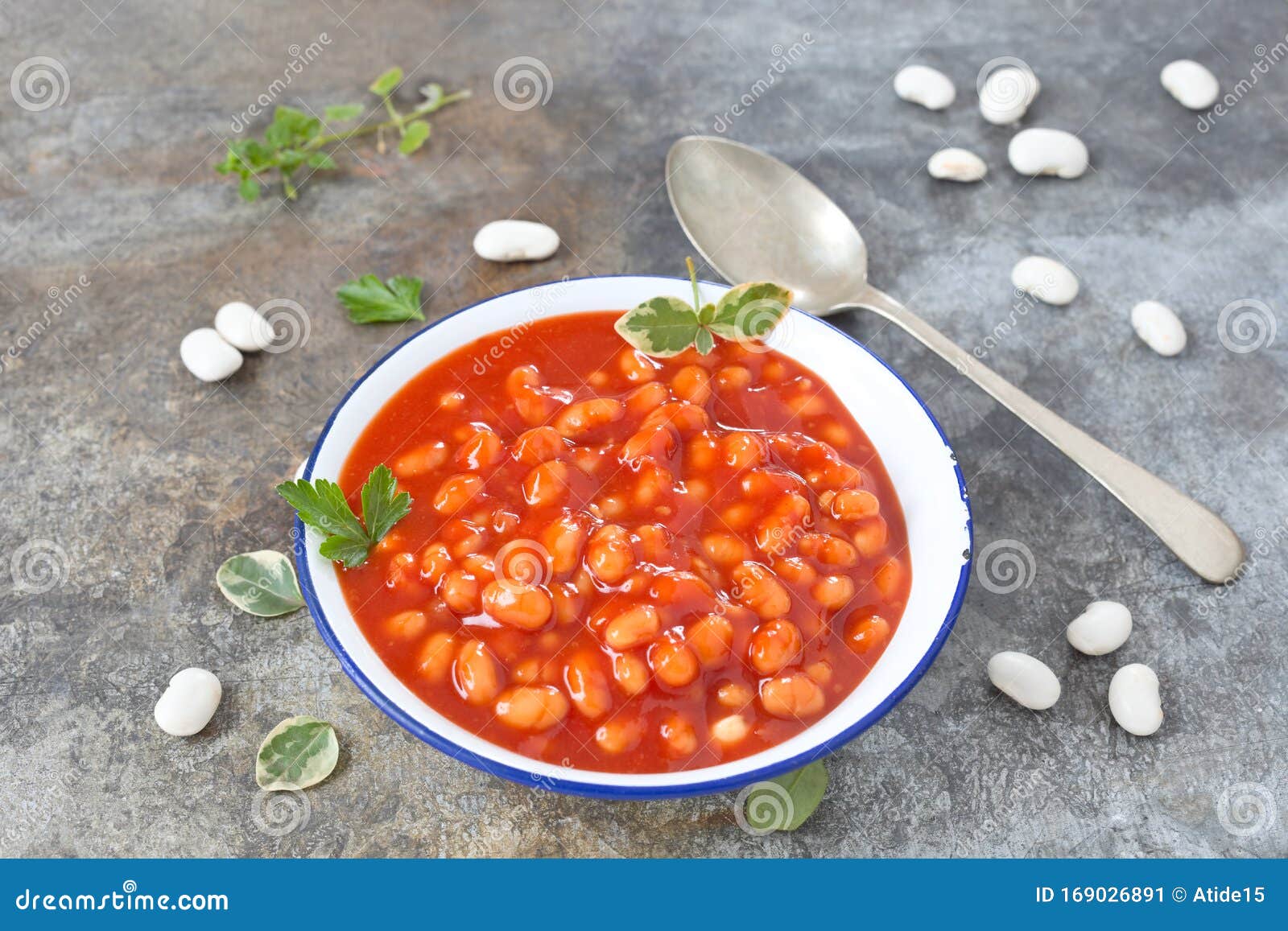 Tomato beans stock image. Image of dinner, sauce, baked - 169026891