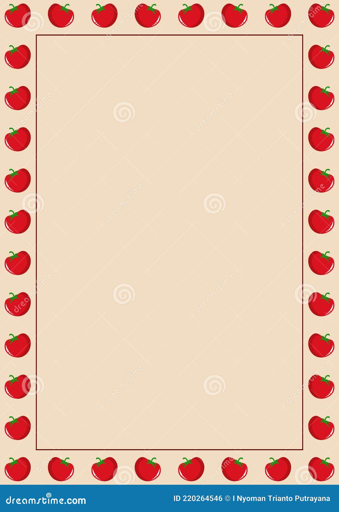 Tomato Border Frame Background. Vector Illustration Stock Vector ...