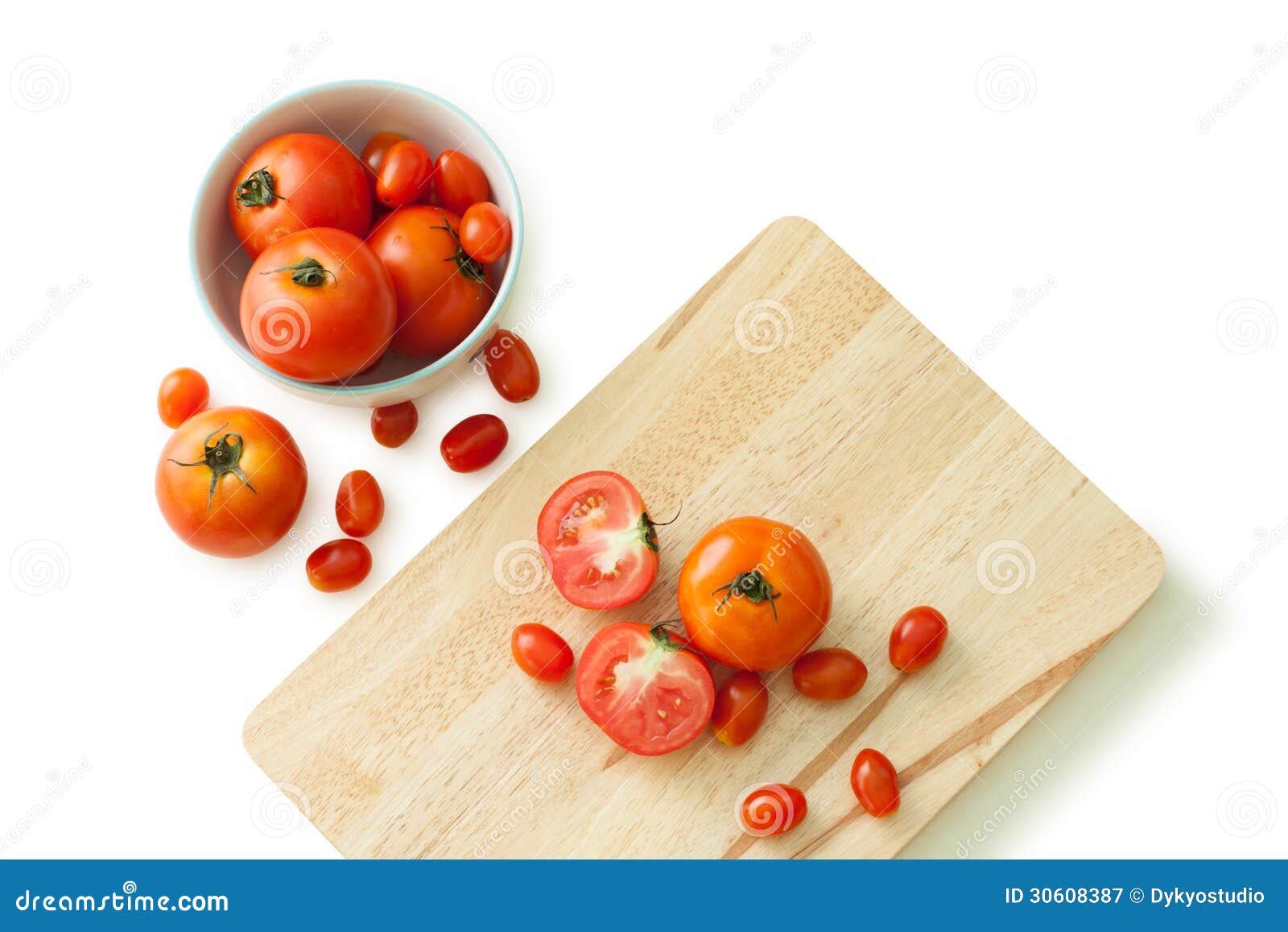 Tomato In Bowl And Chopping Block Stock Image - Image of tomato, split ...