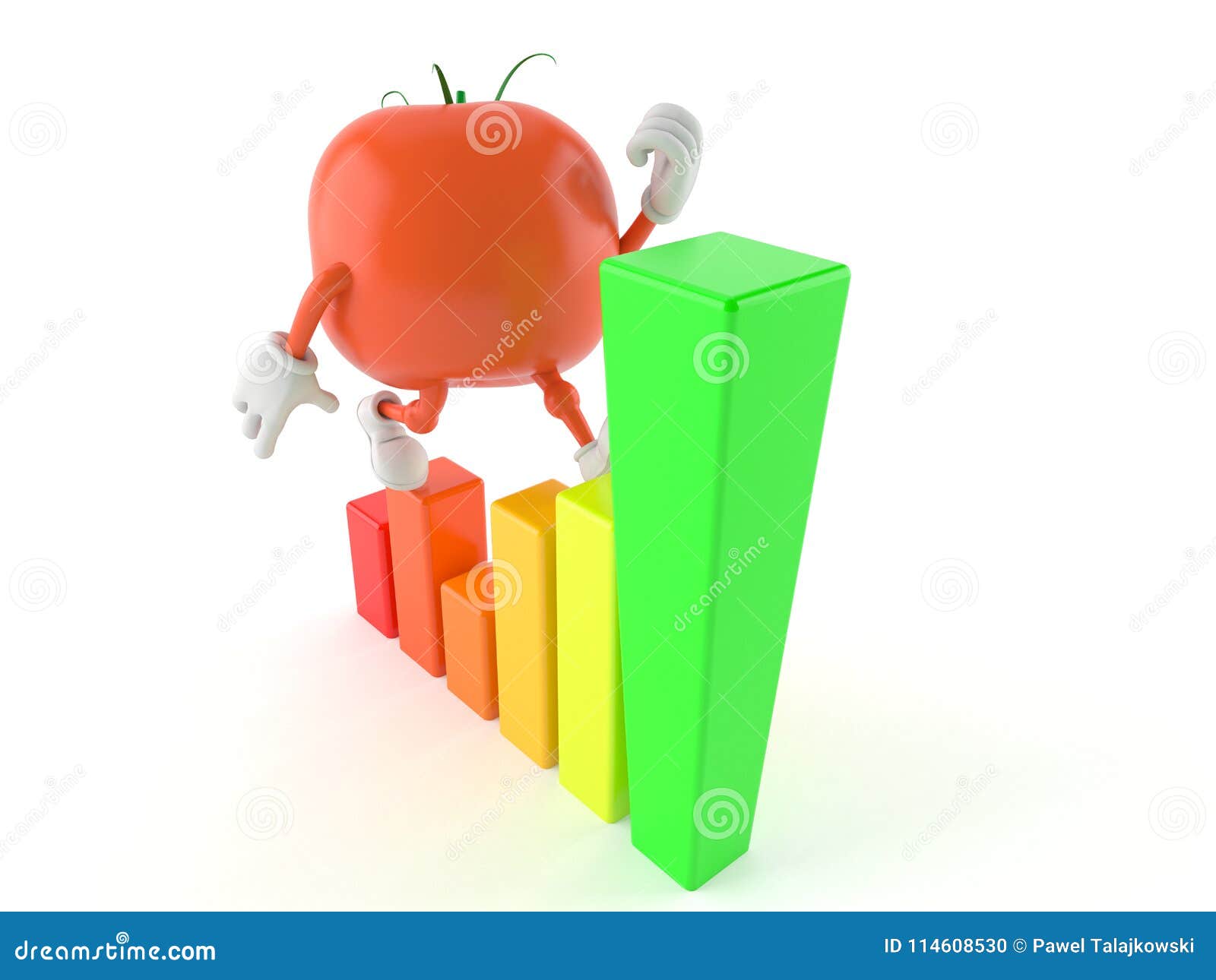 Tomato Character with Chart Stock Illustration - Illustration of ...