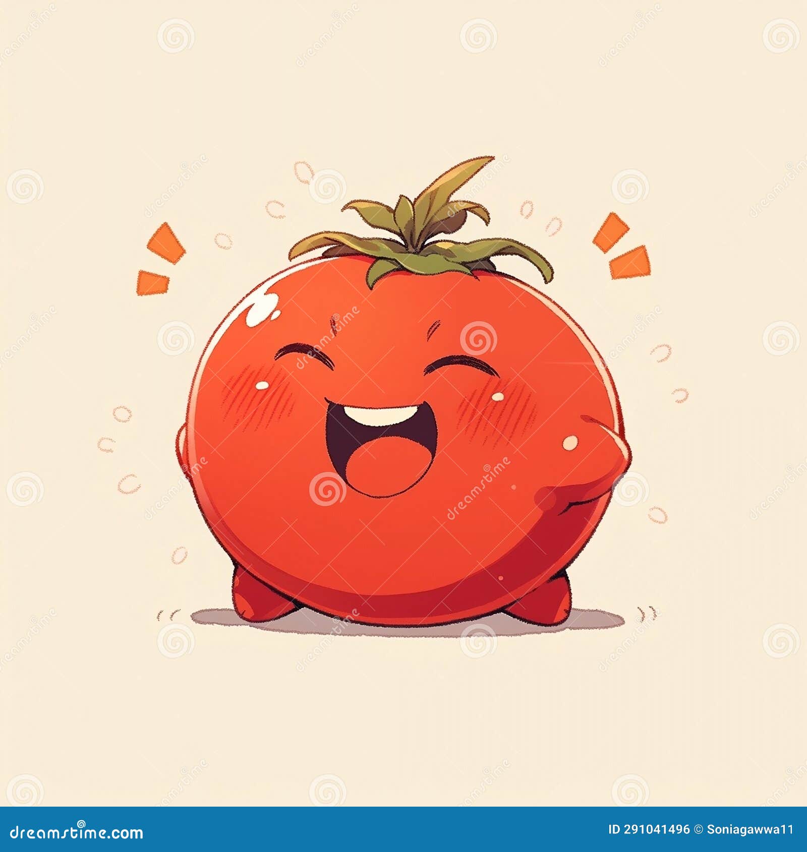 Tomato Chibi Cartoon Style Isolated Plain Background by AI Generated ...