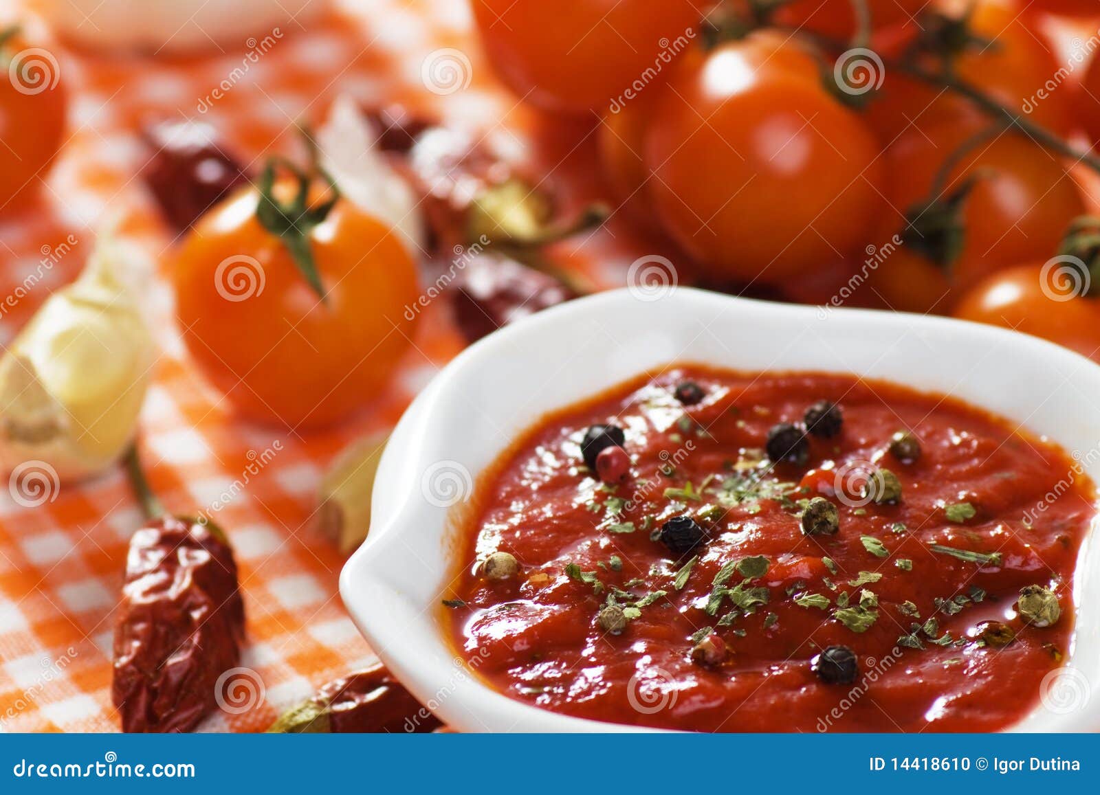 Tomato and Chili Pepper Sauce Stock Photo - Image of chili, ingredient ...