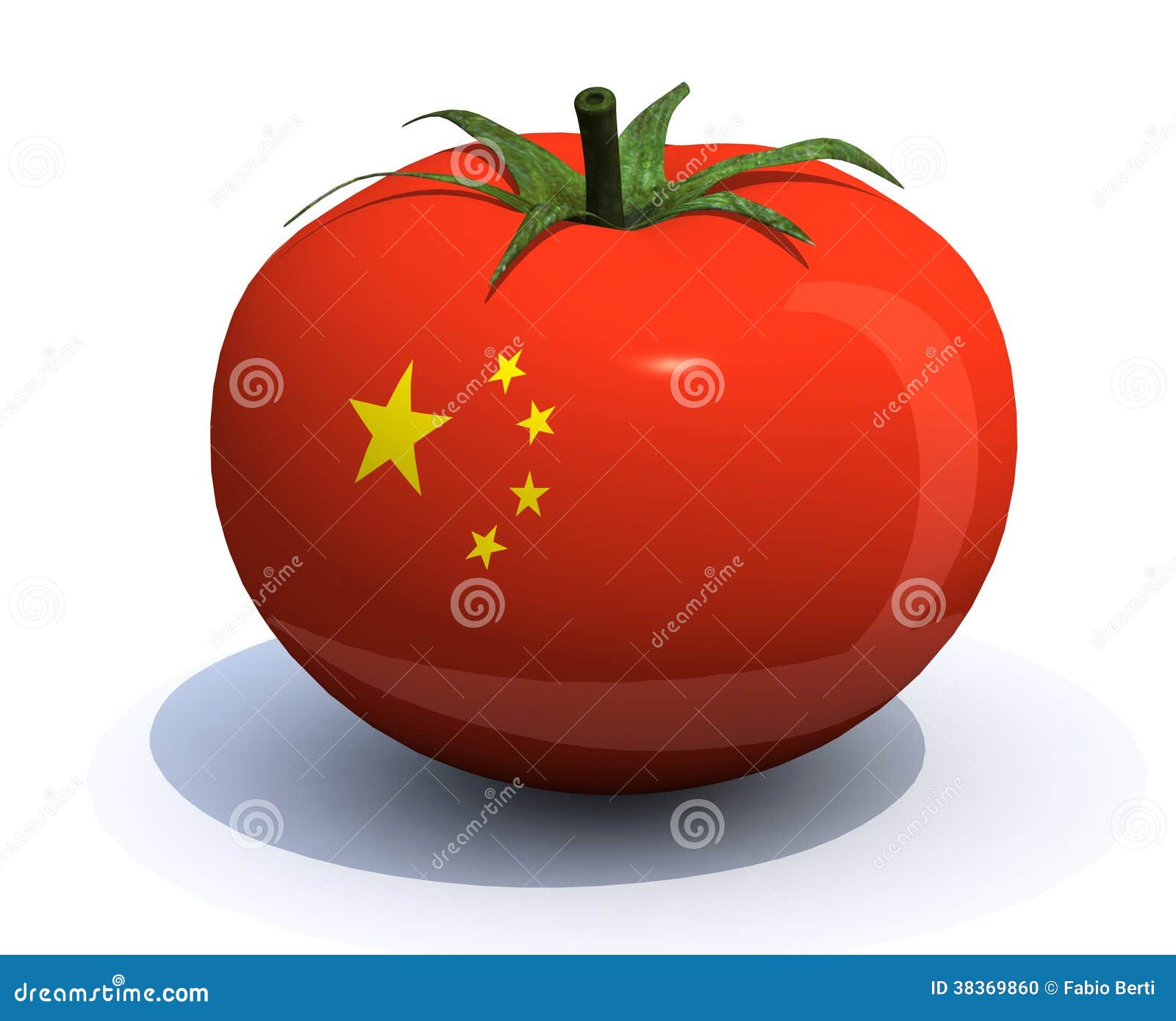 Tomato with chinese flag stock illustration. Illustration of ...