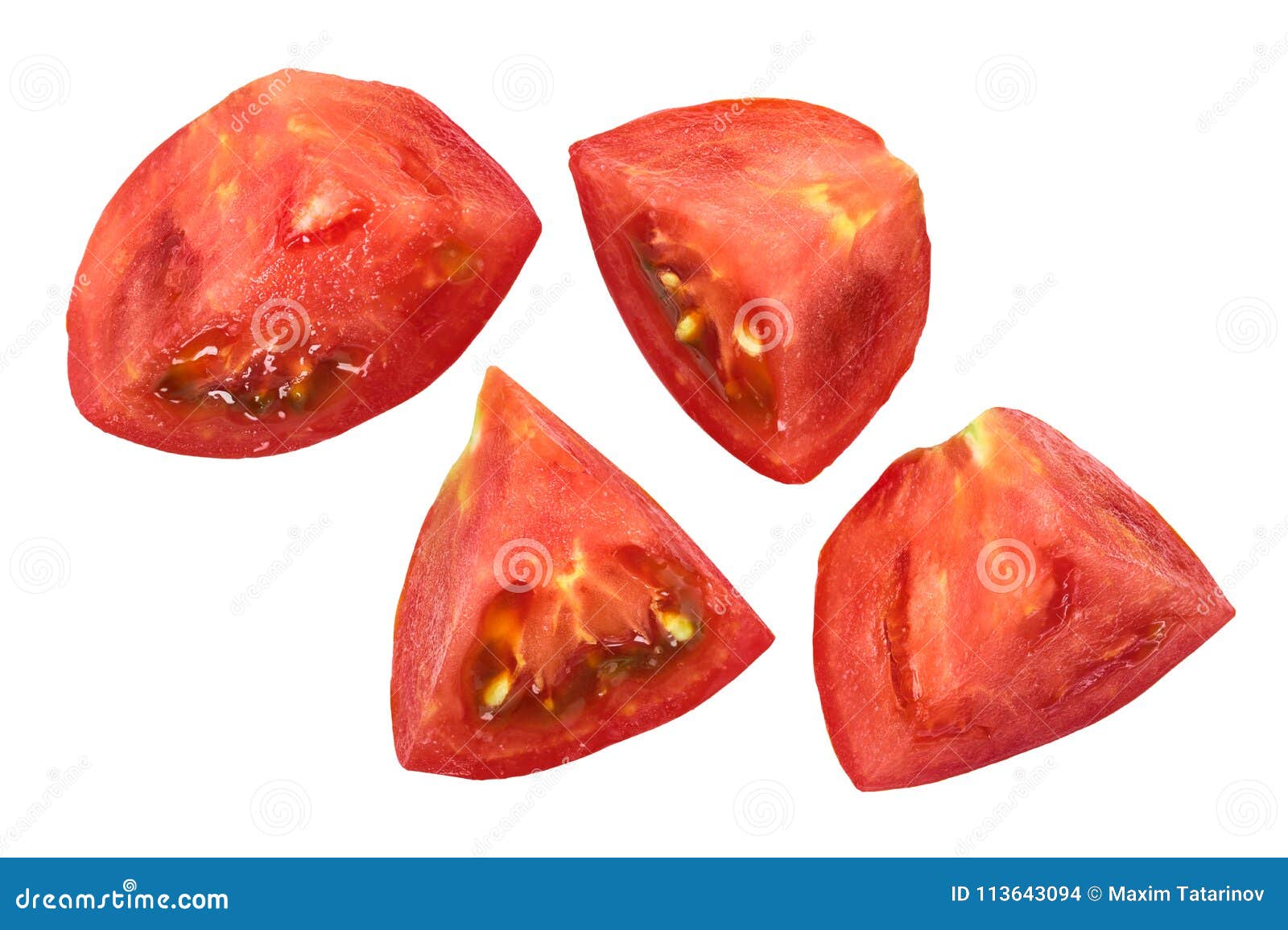 Tomato Chunks Pieces Cuts, Top, Paths Stock Photo - Image of path ...