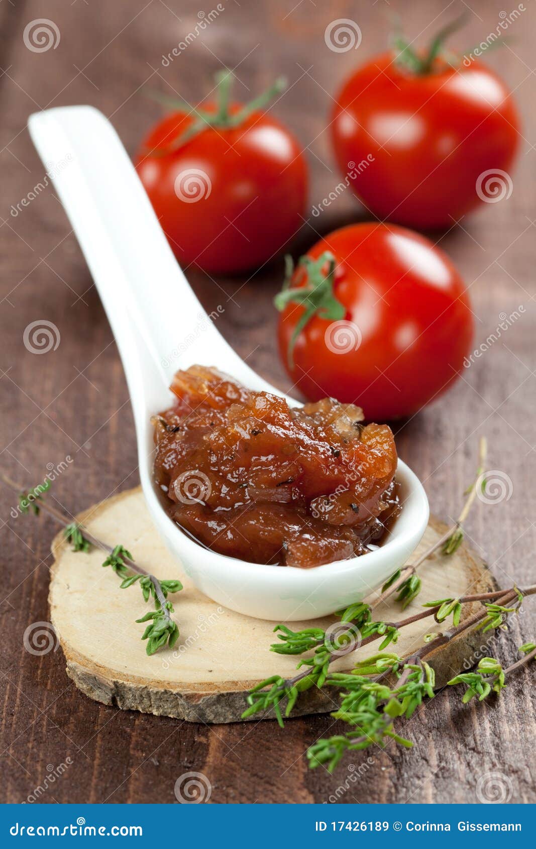 Tomato chutney on spoon stock image. Image of seasoning - 17426189