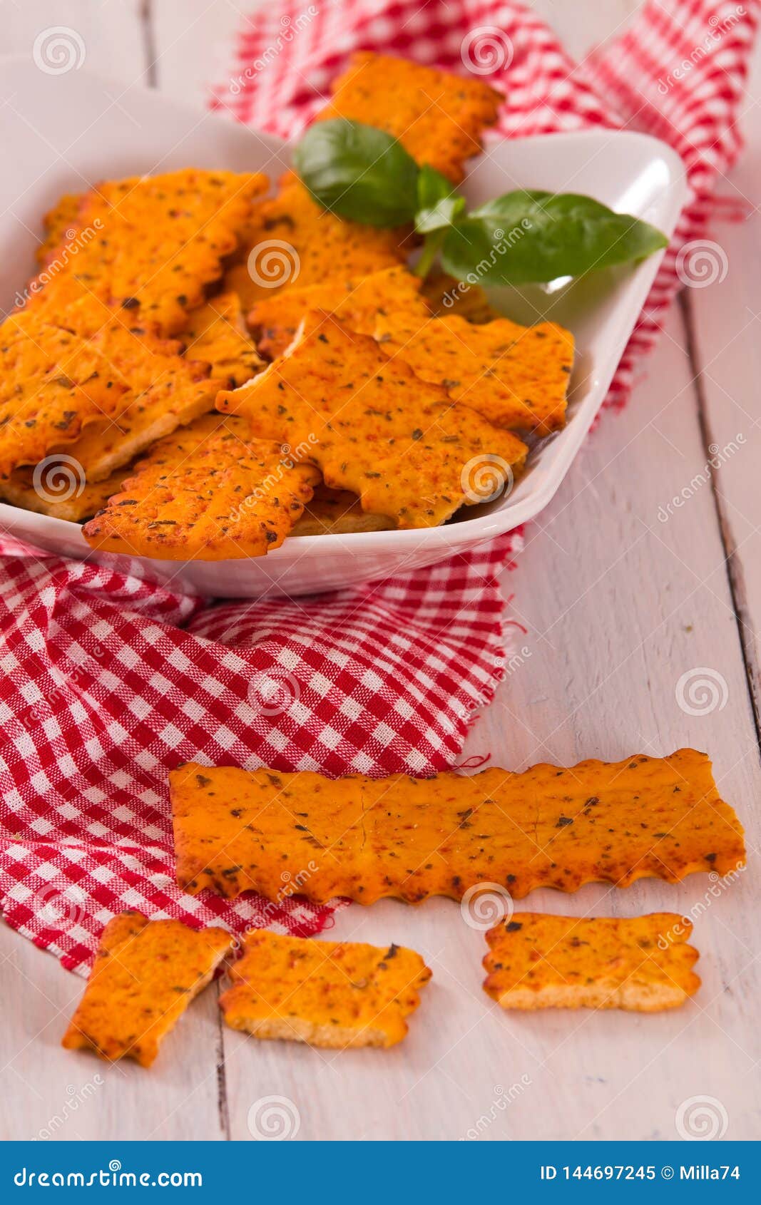 Tomato crackers. stock image. Image of delicious, brunch - 144697245