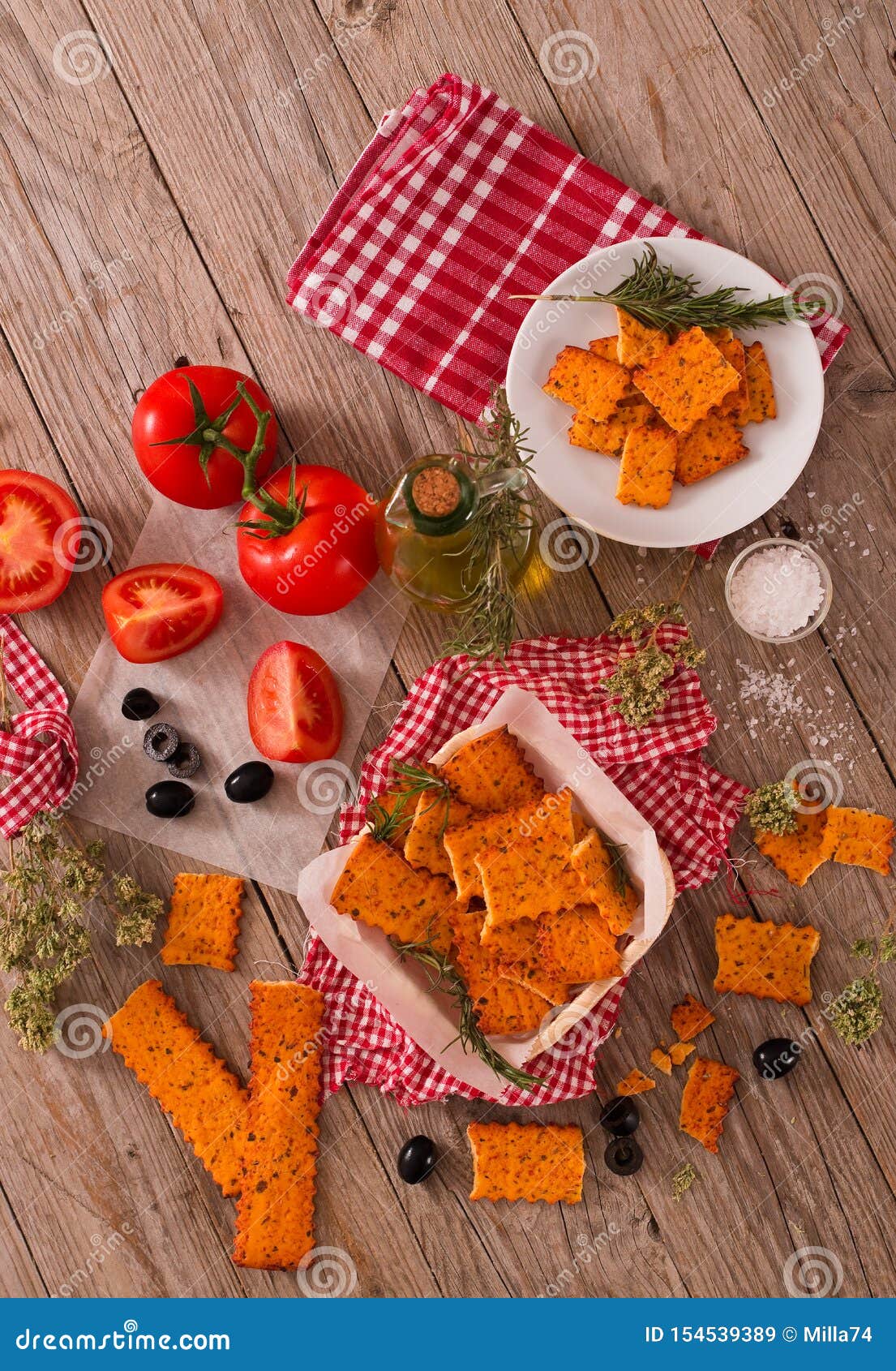 Tomato crackers. stock image. Image of cuisine, buffet - 154539389