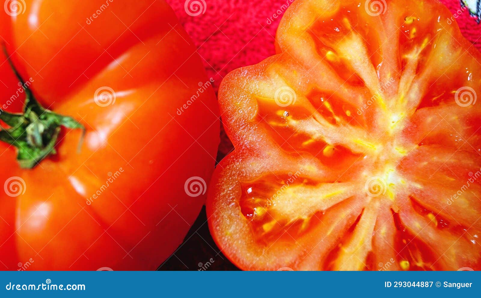 Tomato and Cut in Half for Backgrounds Stock Image - Image of rich ...
