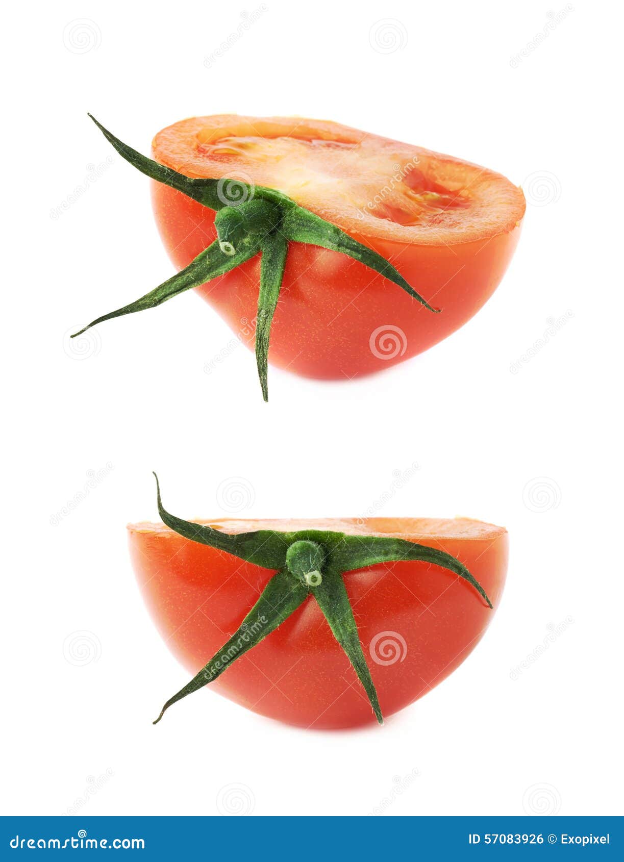 Tomato Cut in Half Isolated Stock Photo - Image of garden, segment ...