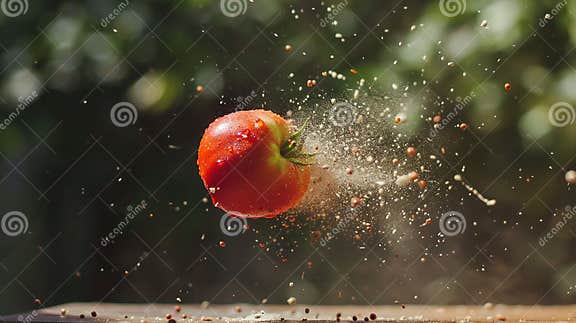 A Tomato Explosion in the Kitchen Stock Illustration - Illustration of ...