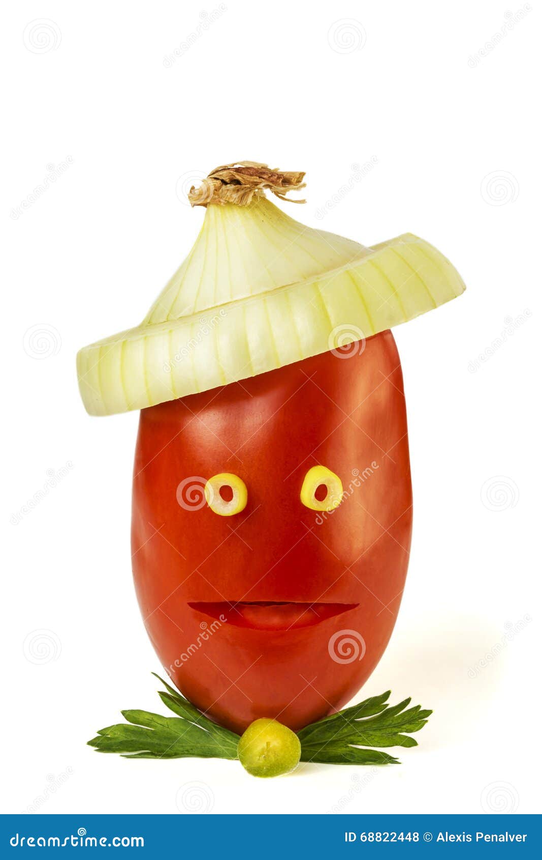 Tomato Face stock photo. Image of funny, parsley, onion - 68822448