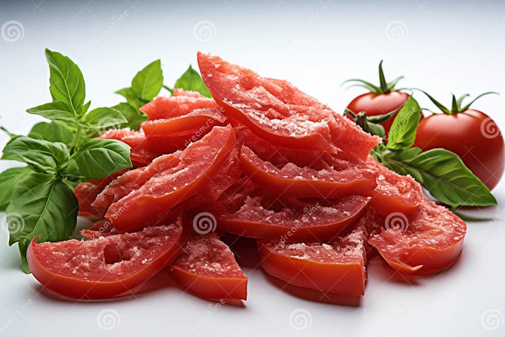 Tomato Flake on White Background Stock Illustration - Illustration of cooking, vegetable: 301482959